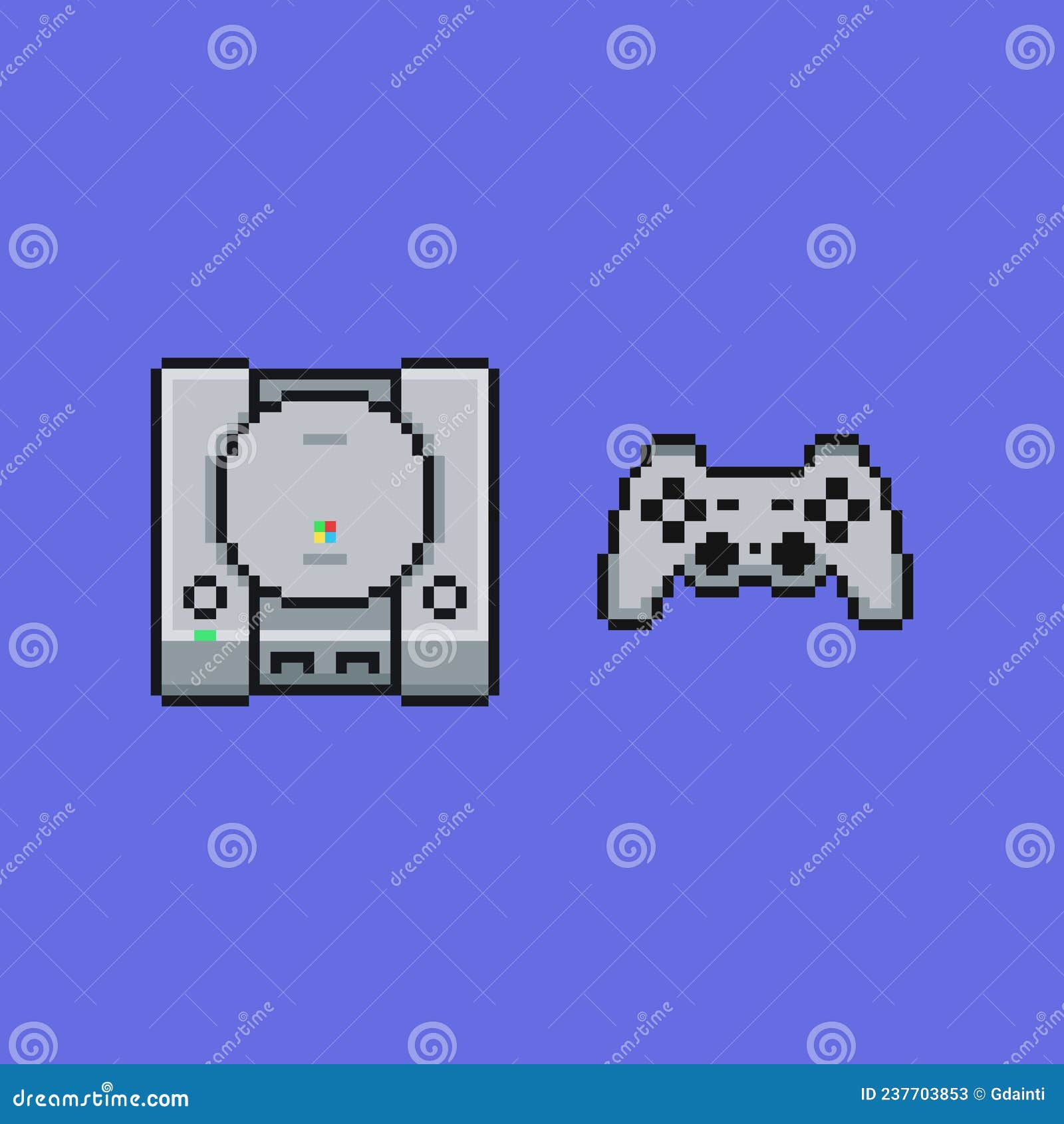 Retro Classic Video Game Console Device and Controller Set, 8bit ...