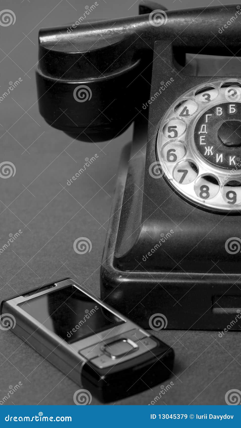 Retro Classics and Modern Phones Stock Image - Image of cord, aged ...