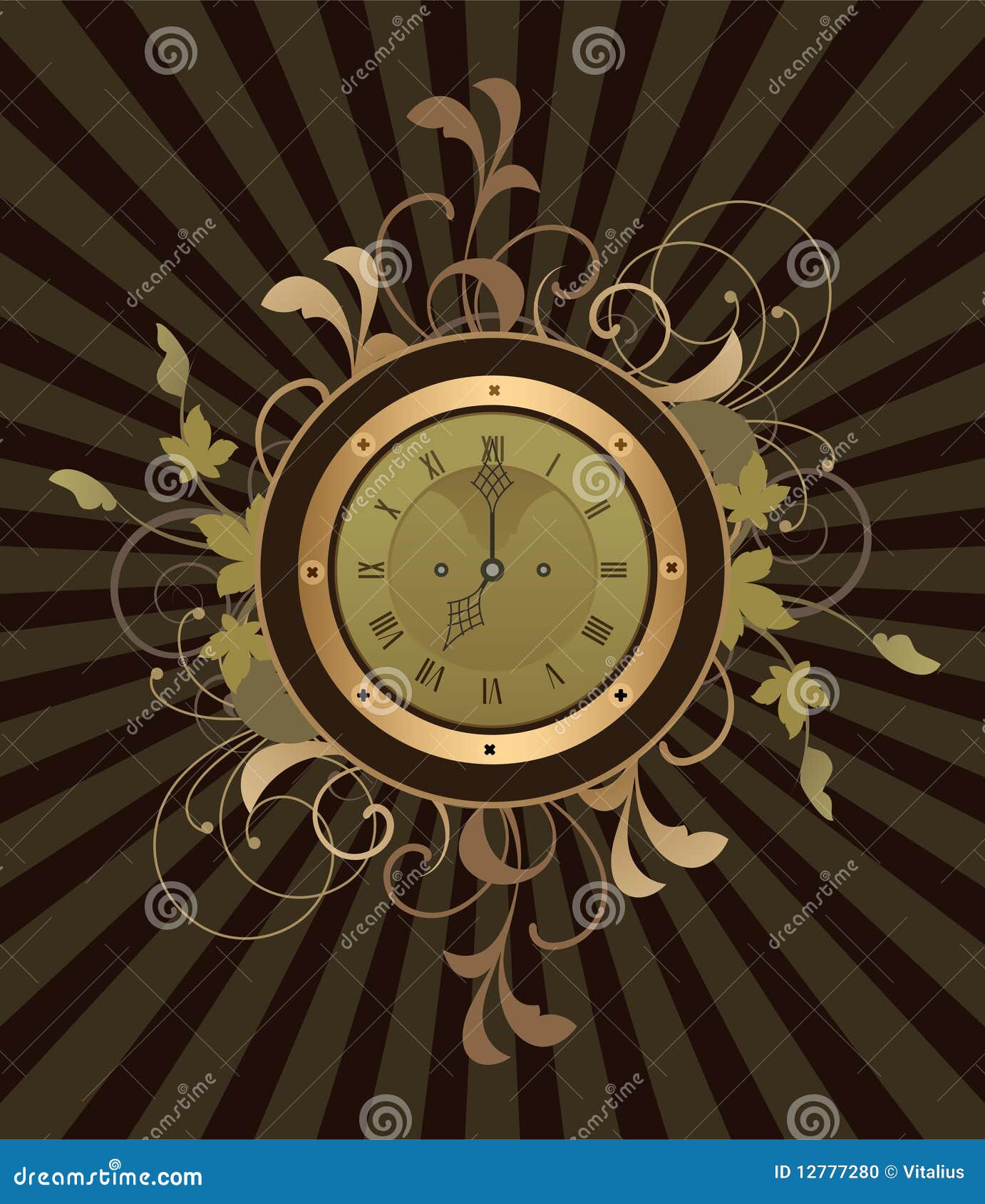 Retro Clock Vector Illustration | CartoonDealer.com #39962840