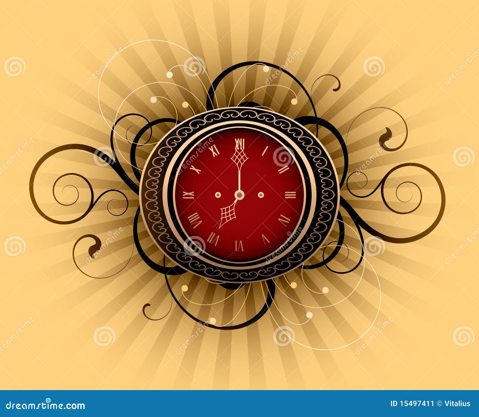 Retro Clock Vector Illustration | CartoonDealer.com #39962840