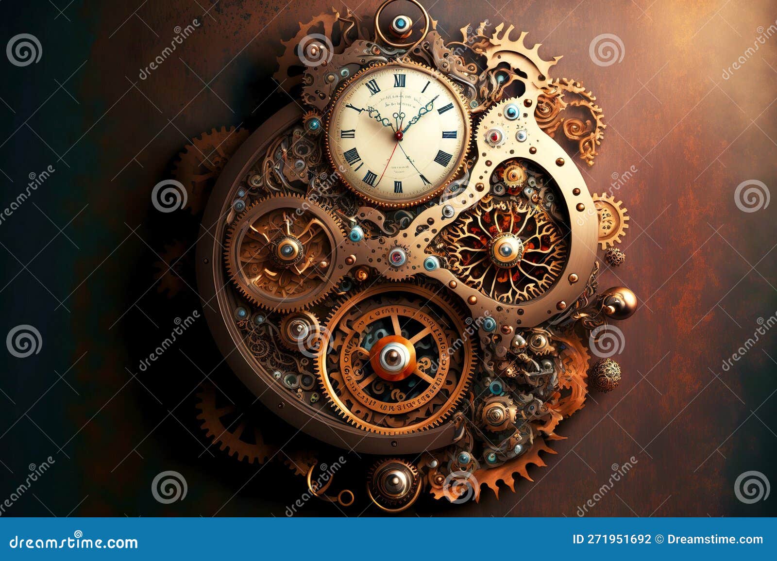 Retro Clock in Disassembled Form and Gears and Wheels in Old Clockwork ...