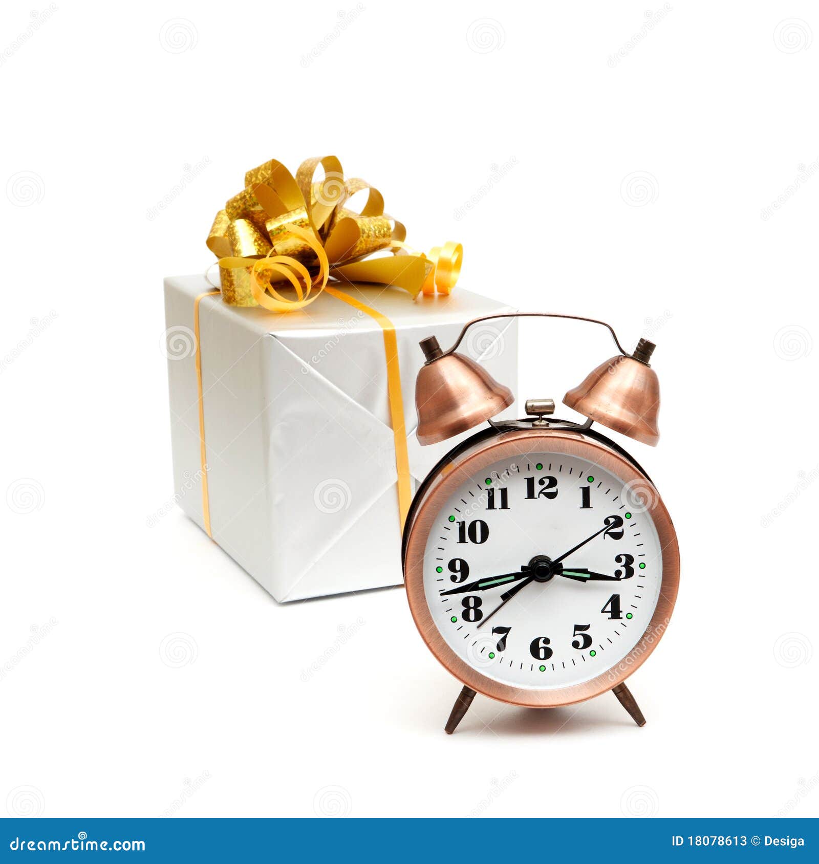 A Retro Clock with Presents Stock Image - Image of xmas, tradition ...