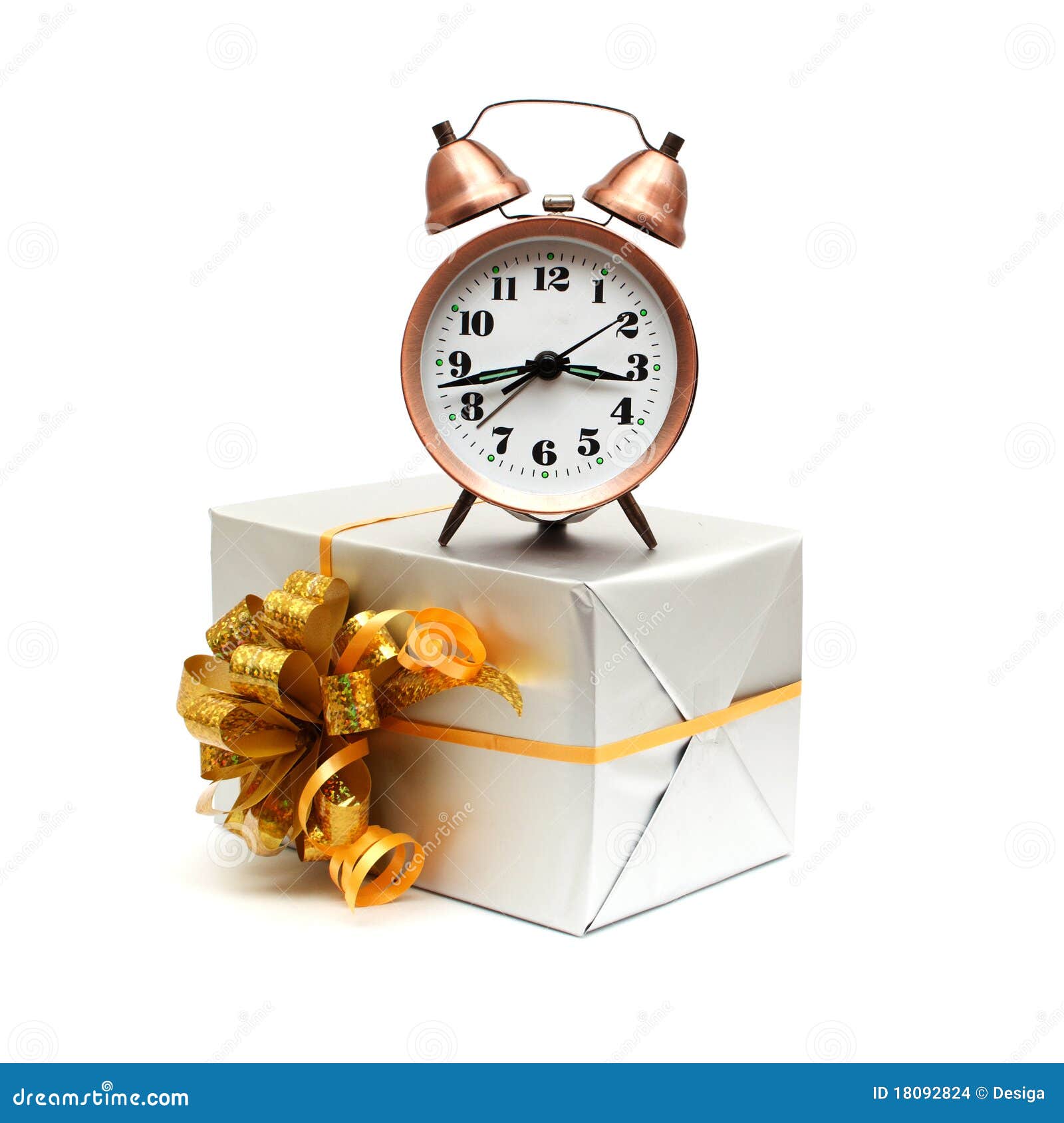 A Retro Clock with Presents Stock Photo - Image of time, alarm: 18092824