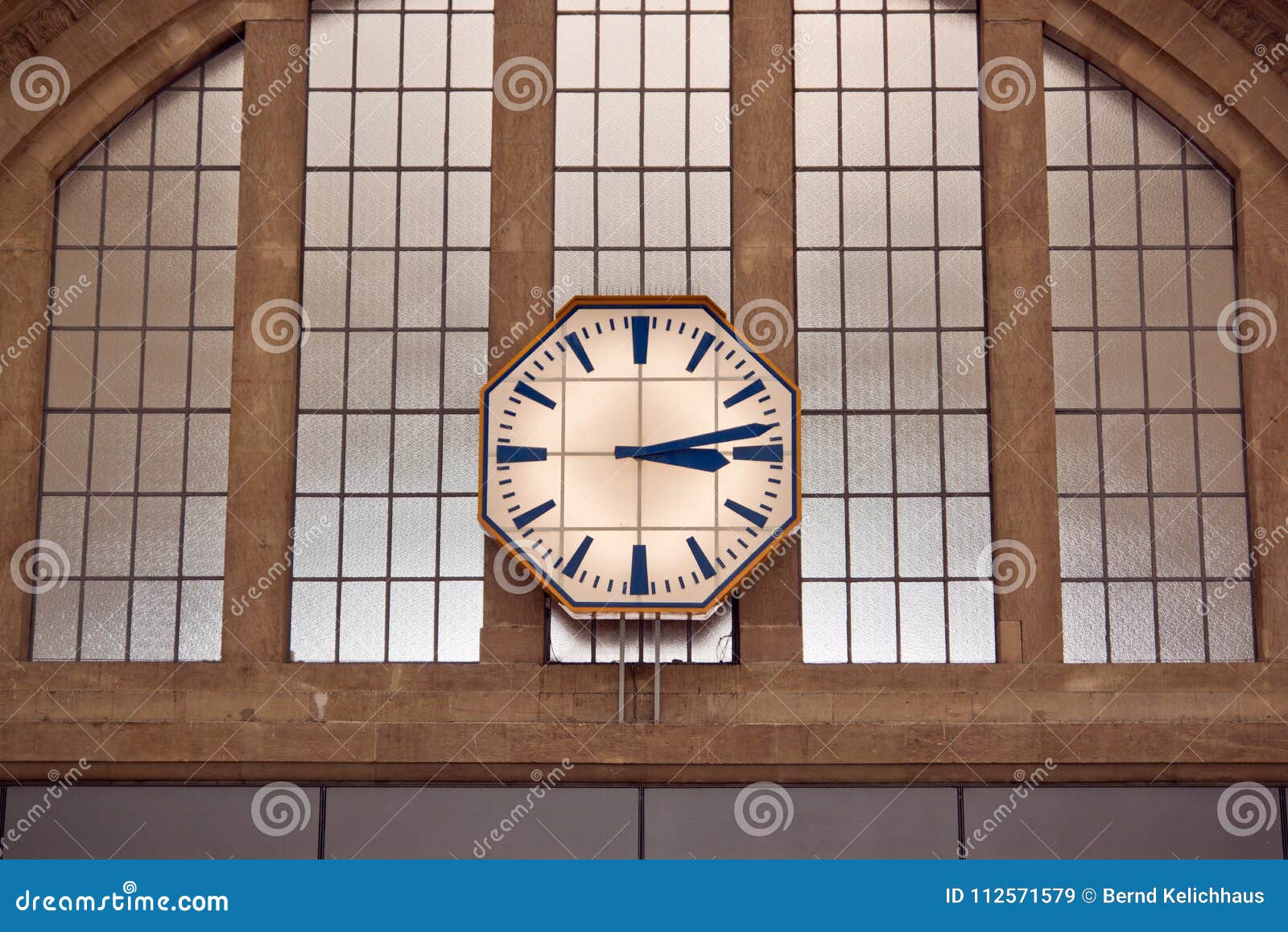 Retro Clock in the Railway Station Stock Image - Image of timetable ...