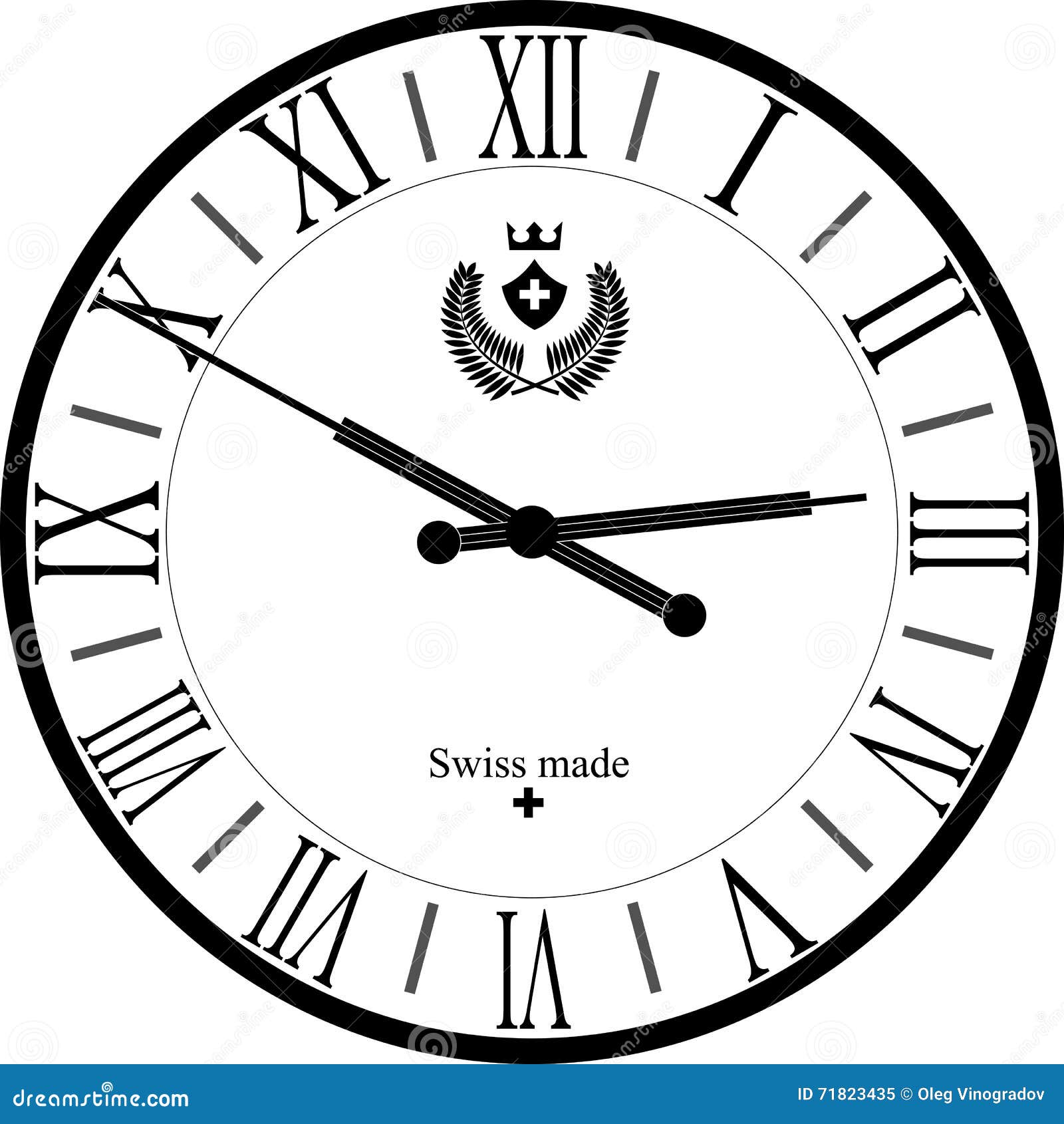 Retro Clock with Roman Dial Stock Illustration - Illustration of ...