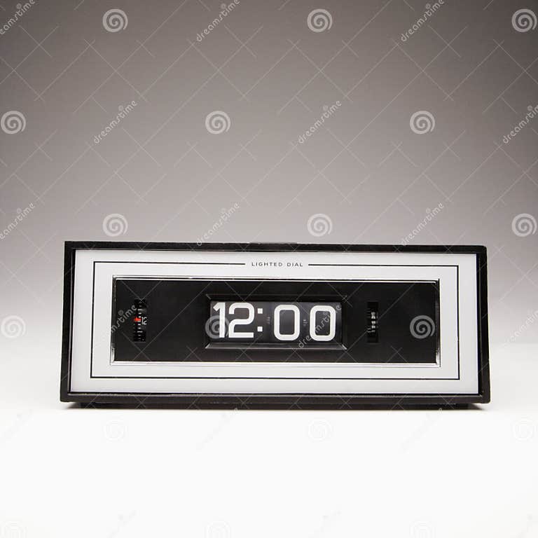 Retro clock showing 12:00. stock image. Image of analog - 2047205