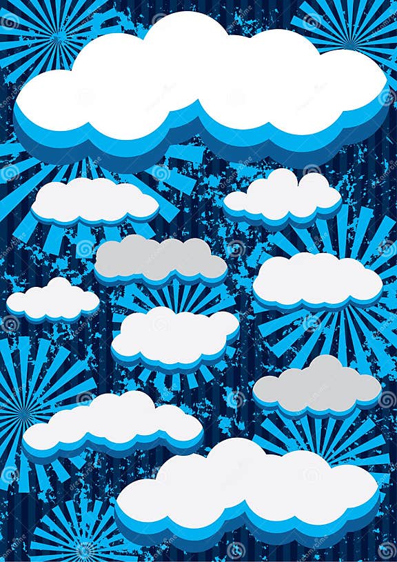 Retro Clouds Background_eps Stock Vector - Illustration of beautiful ...