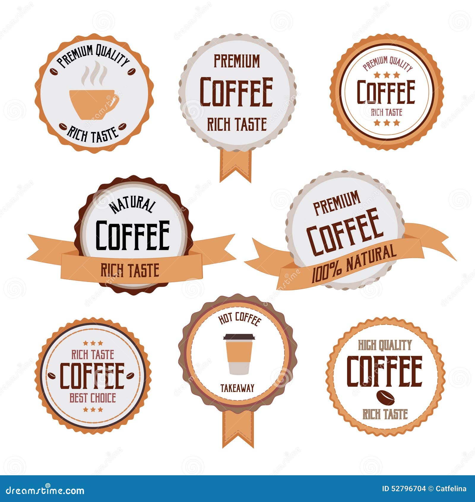 Set Of Coffee Badges, Labels And Design Elements. Coffee Shop Emblems ...