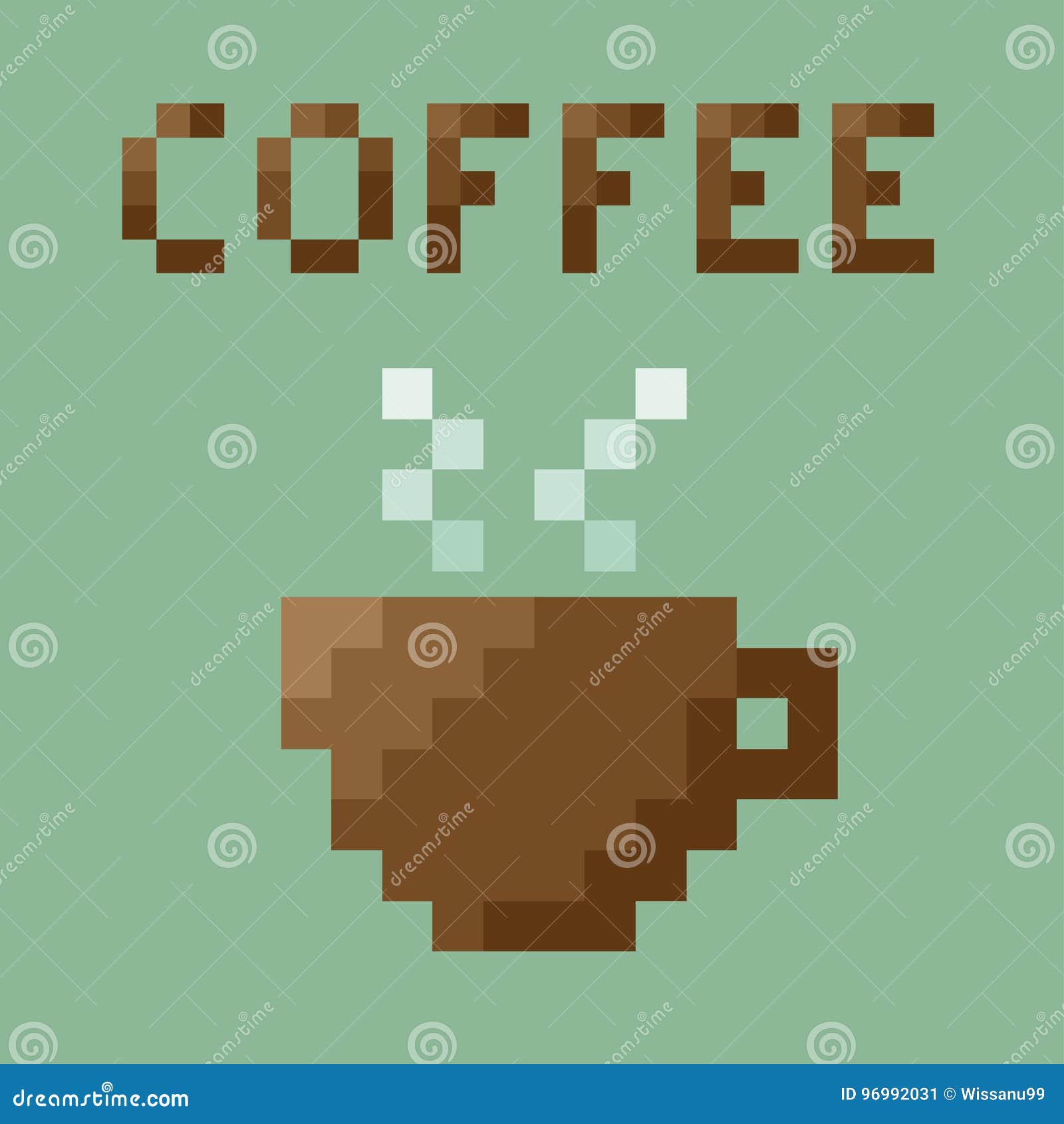 Retro Coffee Cup . 8 Bit Pixel Concept Stock Vector - Illustration of ...