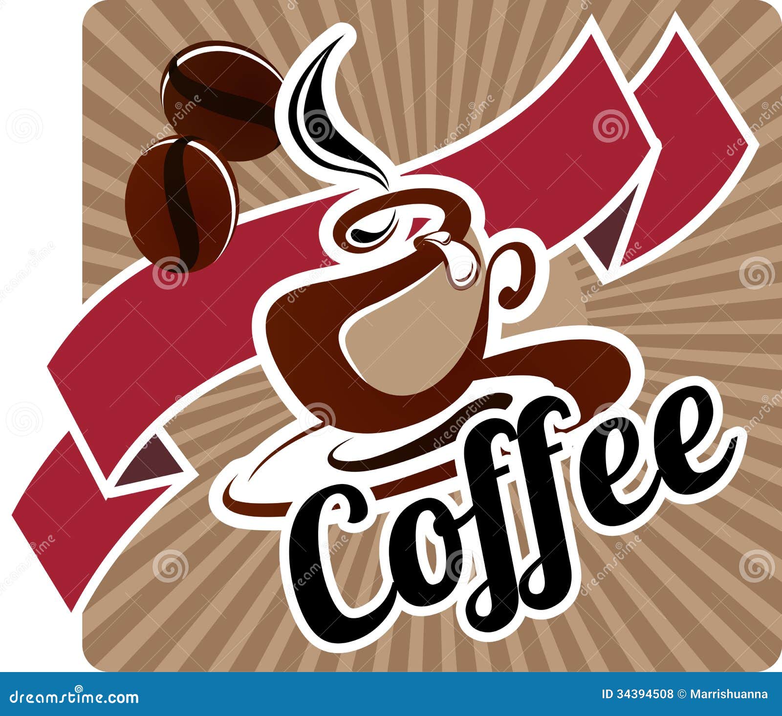 Retro coffee Poster stock vector. Illustration of drawn - 34394508