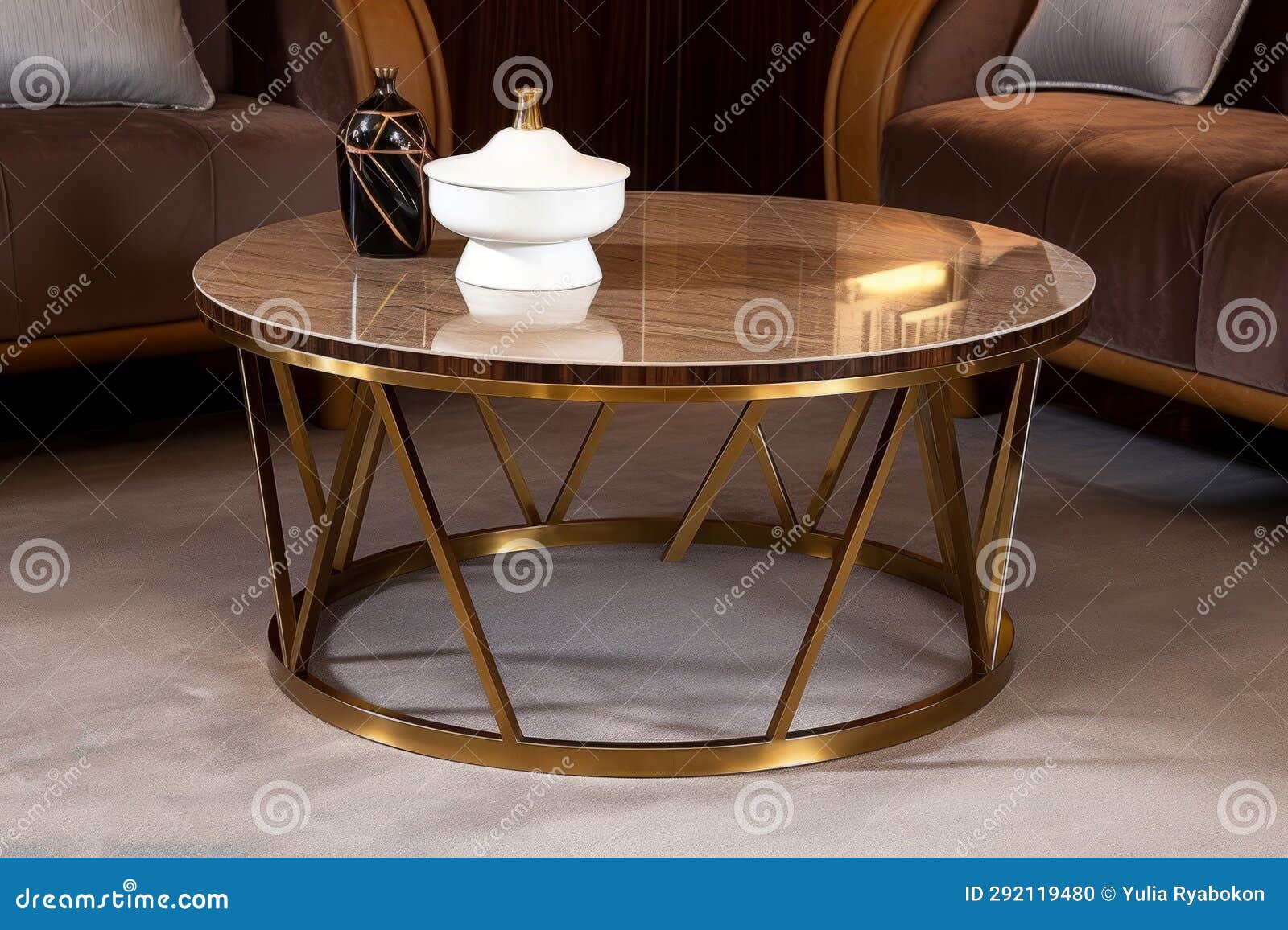 Retro Coffee Table. Generate Ai Stock Photo - Image of home, decoration ...