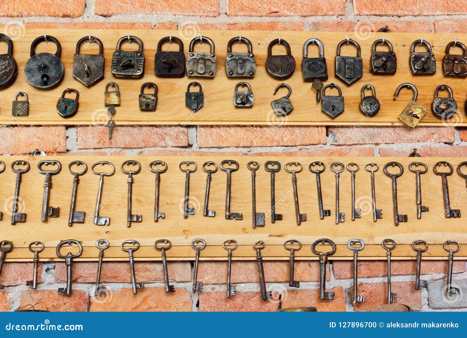 Retro Collection of Ancient Keys and Locks. Editorial Image - Image of ...
