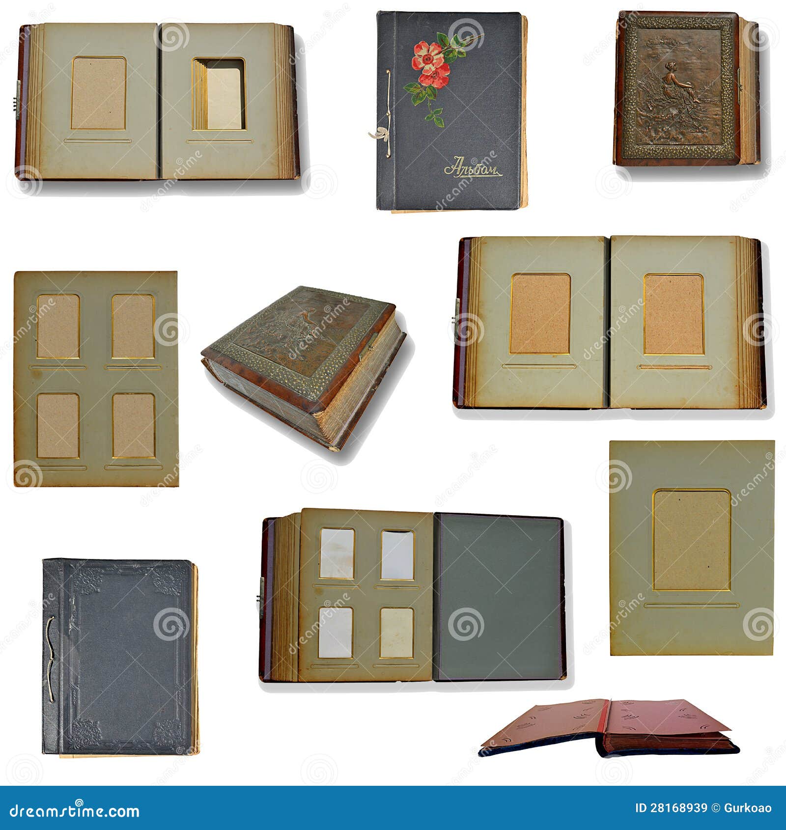 Retro Collection of Photo Albums Stock Image - Image of disclosed, book ...