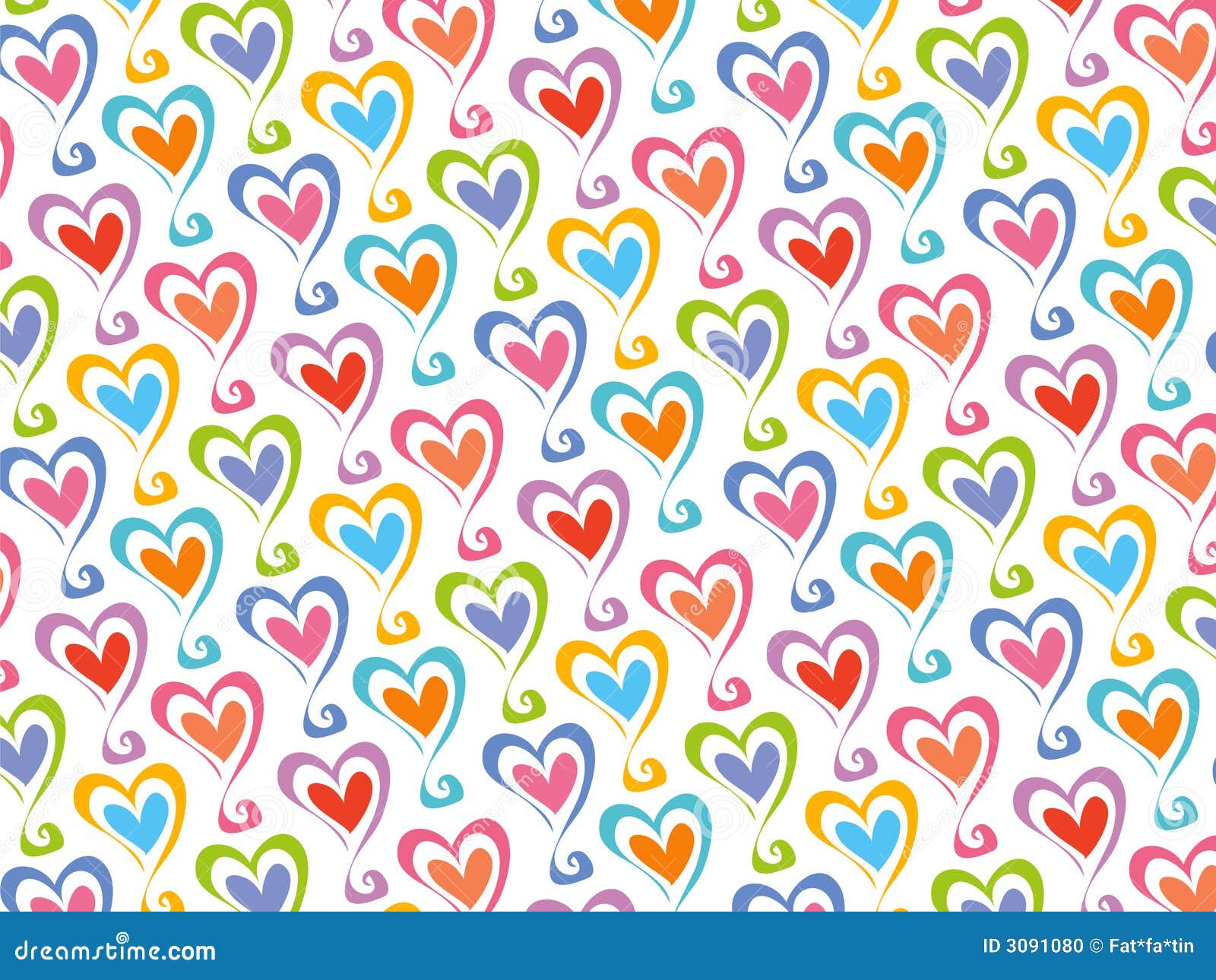 Retro color hearts pattern stock vector. Illustration of colorful - 3091080