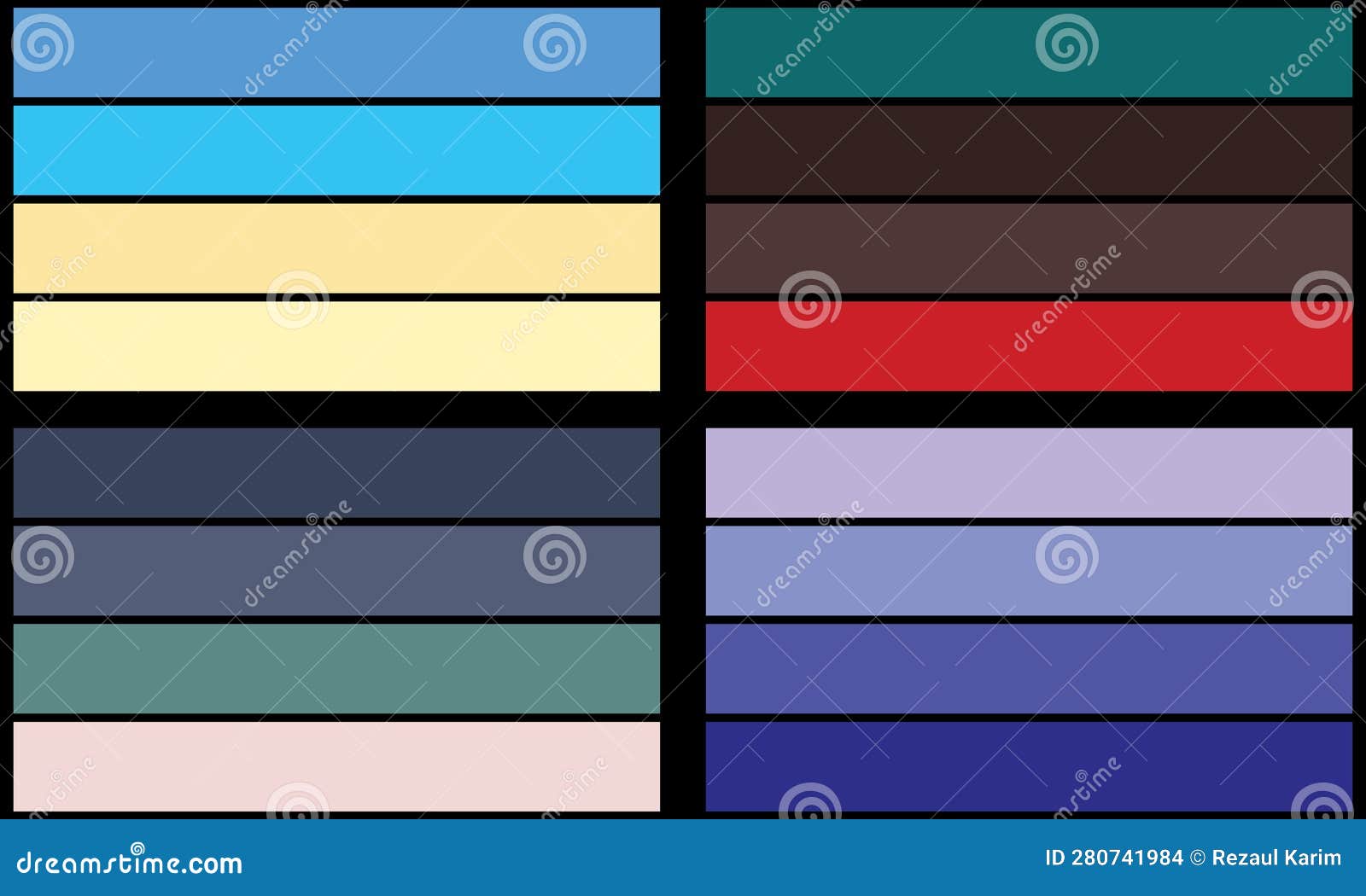 Retro Color Palettes Illustration Template Bundle Design Stock Vector ...