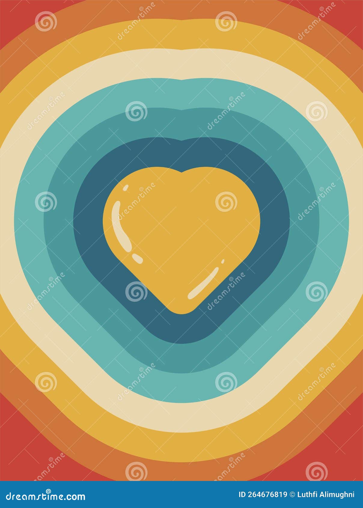 Retro Color Rainbow Love Symbol Background Stock Illustration ...