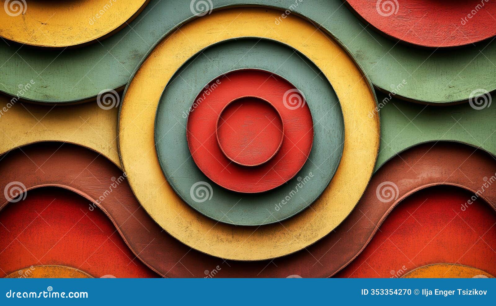 Retro Color Wheel Abstract Vibrant Design Background, Circular Patterns ...