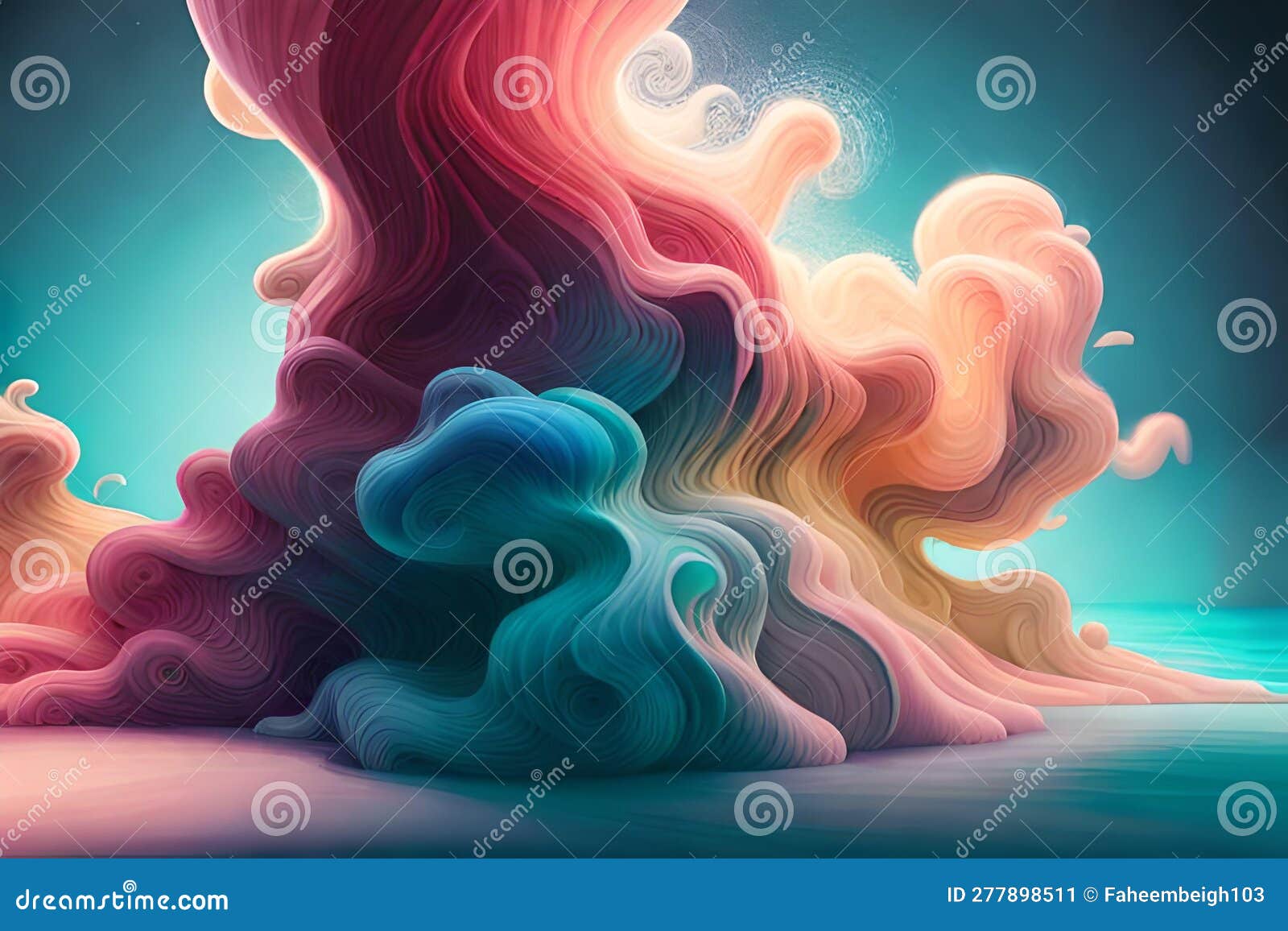 Retro Colored Big Ink Clouds. Stylish Abstract Background Stock ...