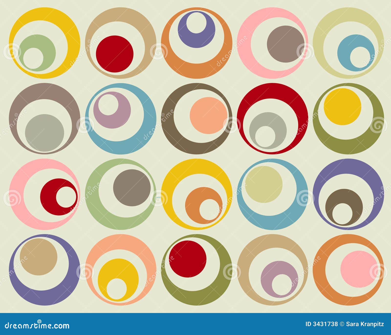 Retro colorful circles stock illustration. Illustration of retro - 3431738