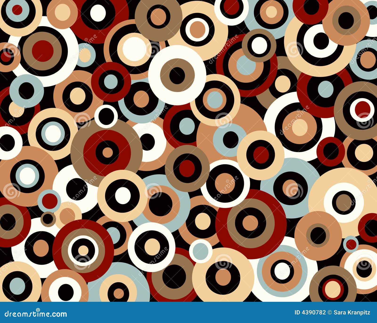 Retro Colorful Circles Background Stock Illustration - Illustration of ...
