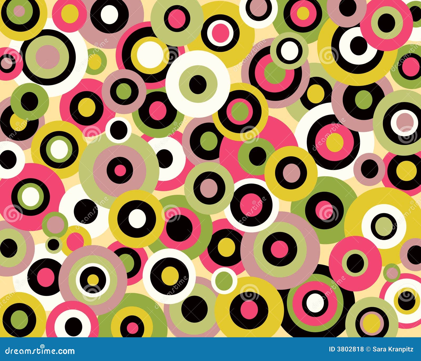 Retro Colorful Circles Collage Stock Illustration - Illustration of ...