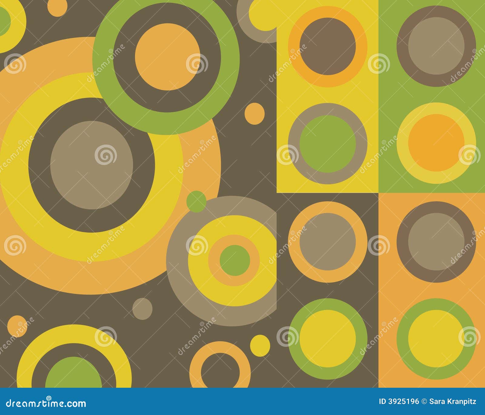 Retro Colorful Circles Collage Stock Illustration - Illustration of ...