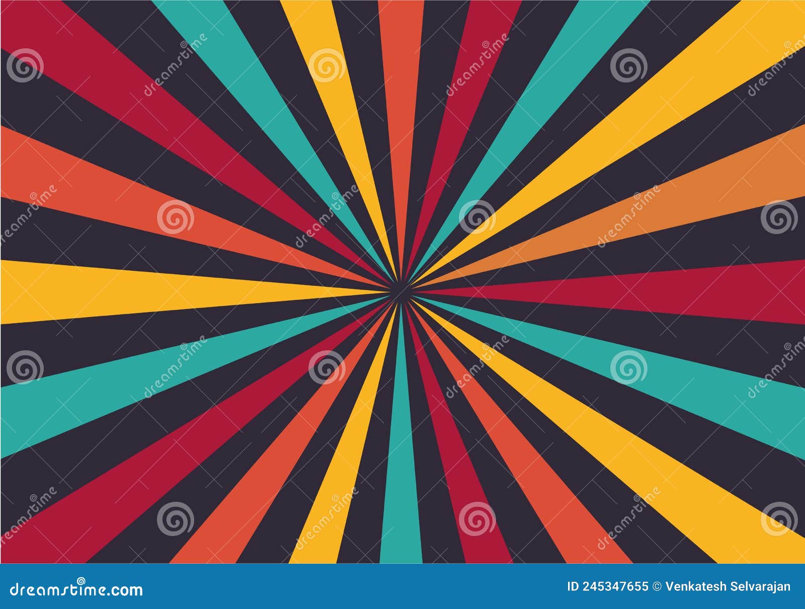Retro Colorful Starburst Sunburst Background Stock Vector ...