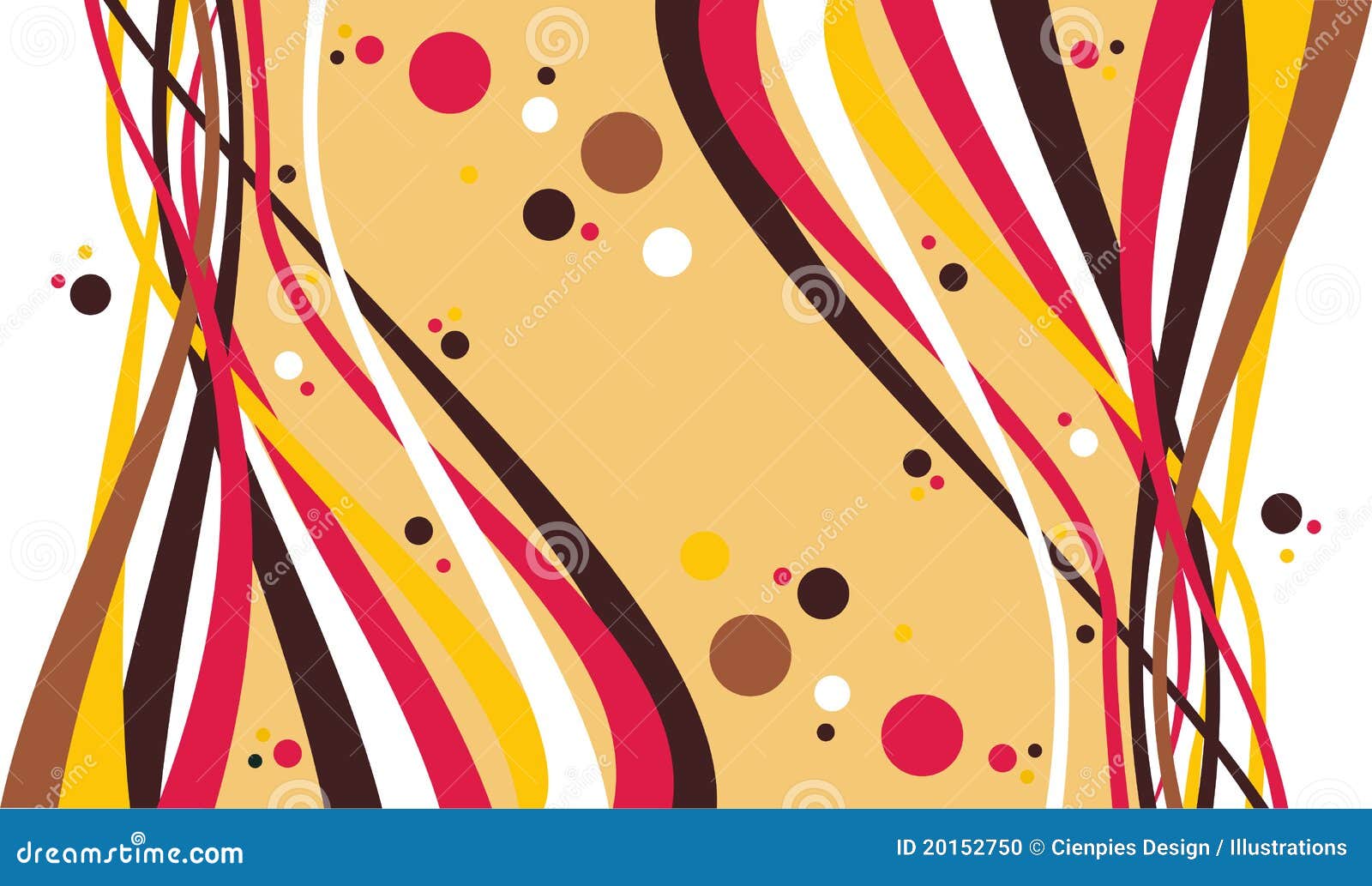 Retro Colors Waves and Bubbles Background Stock Vector - Illustration ...