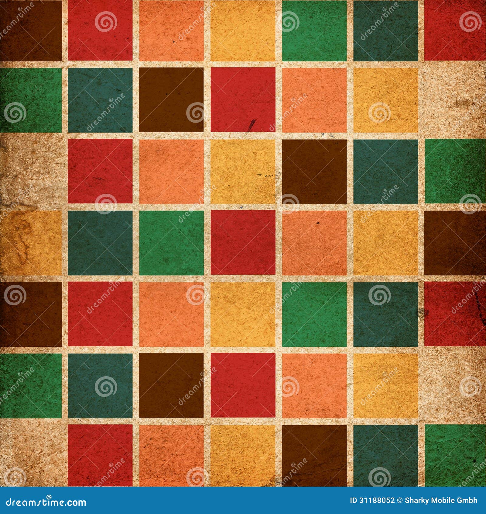 Retro Colour Blocks Pattern Stock Illustration - Illustration of blocks ...