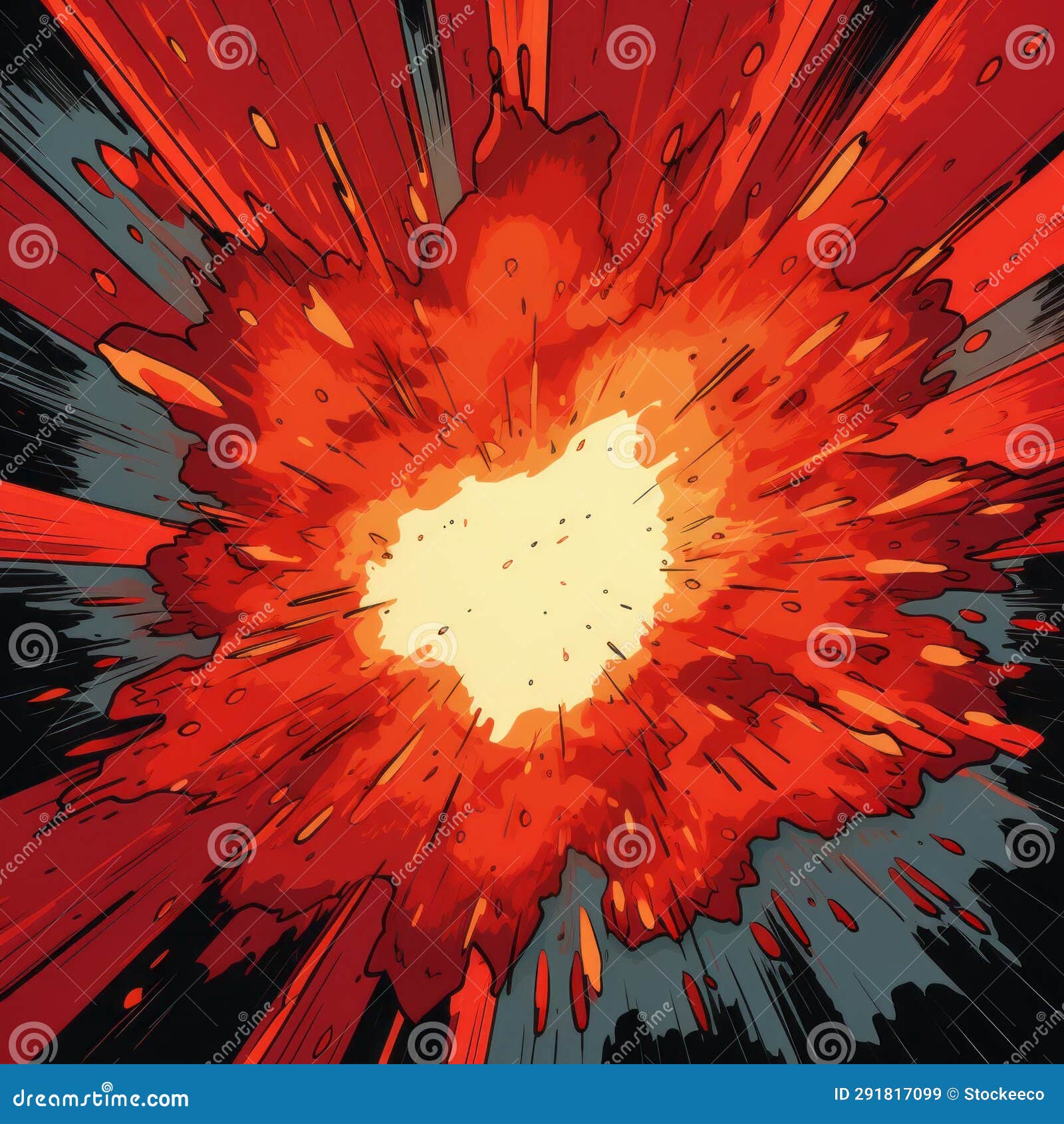 Retro Comic Art Illustration: Red Supernova Explosion Stock ...