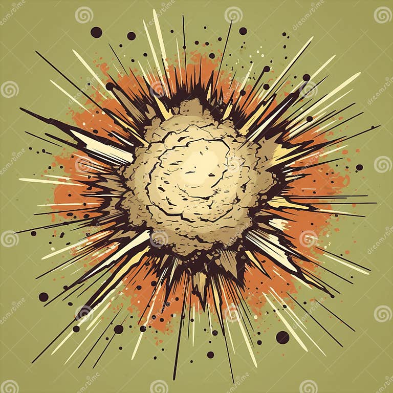 Retro Comic Blast Explosion on Khaki Background Stock Illustration ...