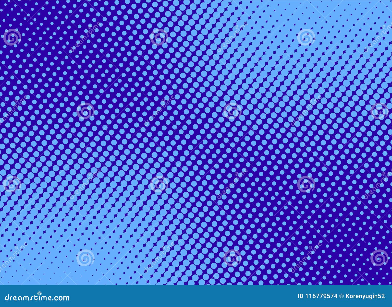 Retro Comic Blue Background Raster Gradient Halftone, Stock Vect Stock ...
