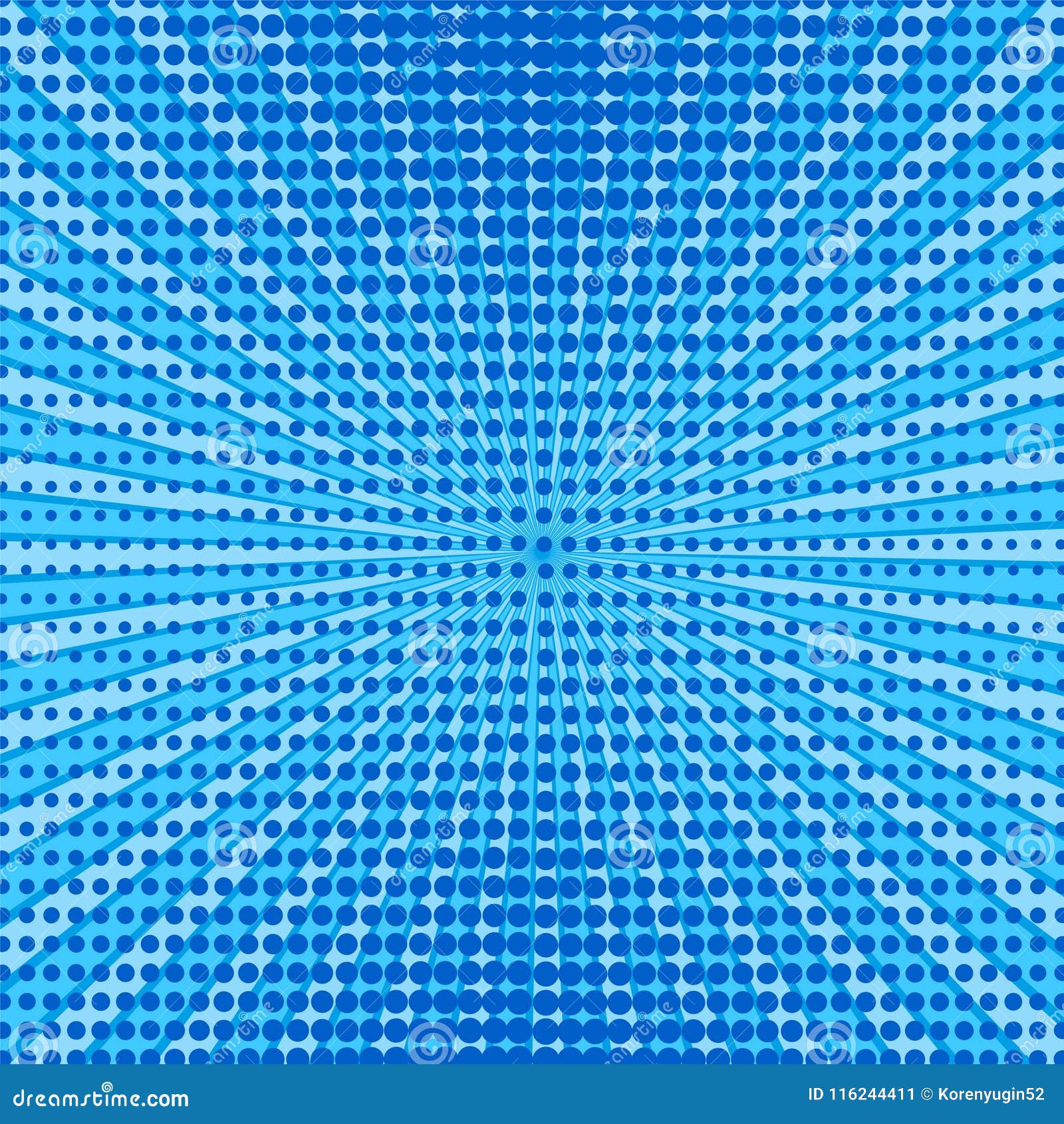 Retro Comic Blue Background Raster Gradient Halftone, Stock Vector ...