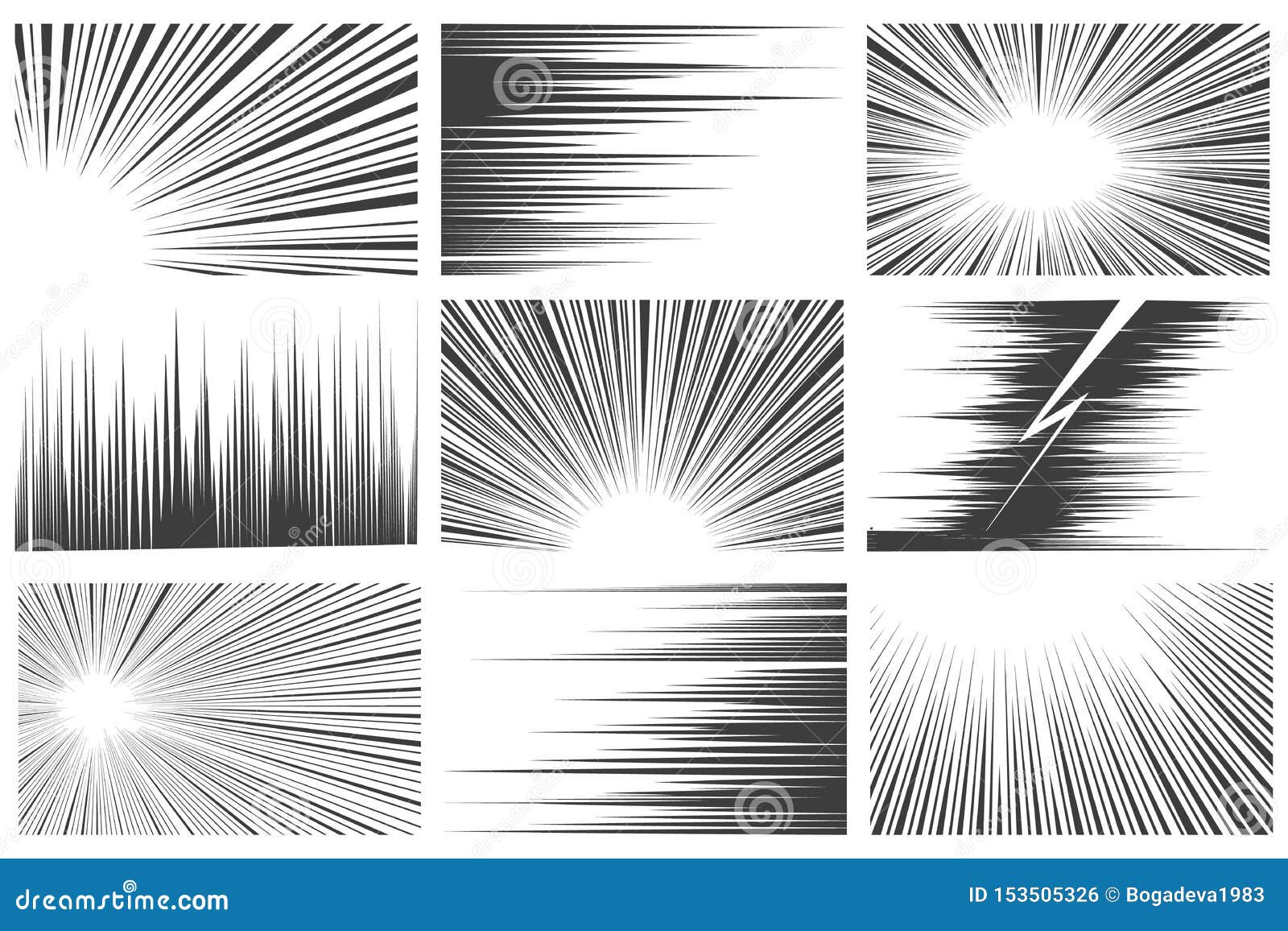 Retro Comic Book Line Speed Motion Textures Set Stock Vector ...