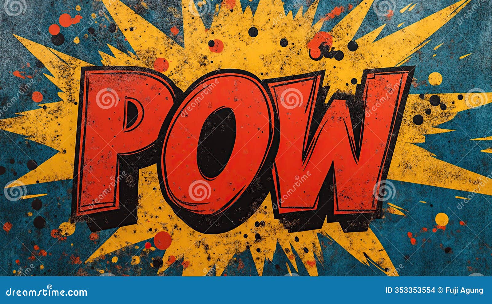 Retro Comic Book POW Explosion Effect with Grunge Texture Stock ...