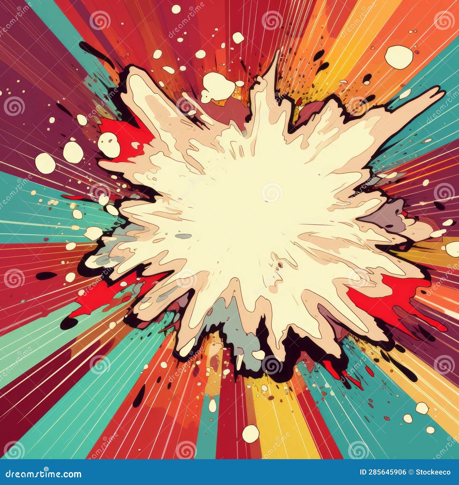 Retro Comic Book Style Cartoon Explosion Vector Stock Photo - Image of ...