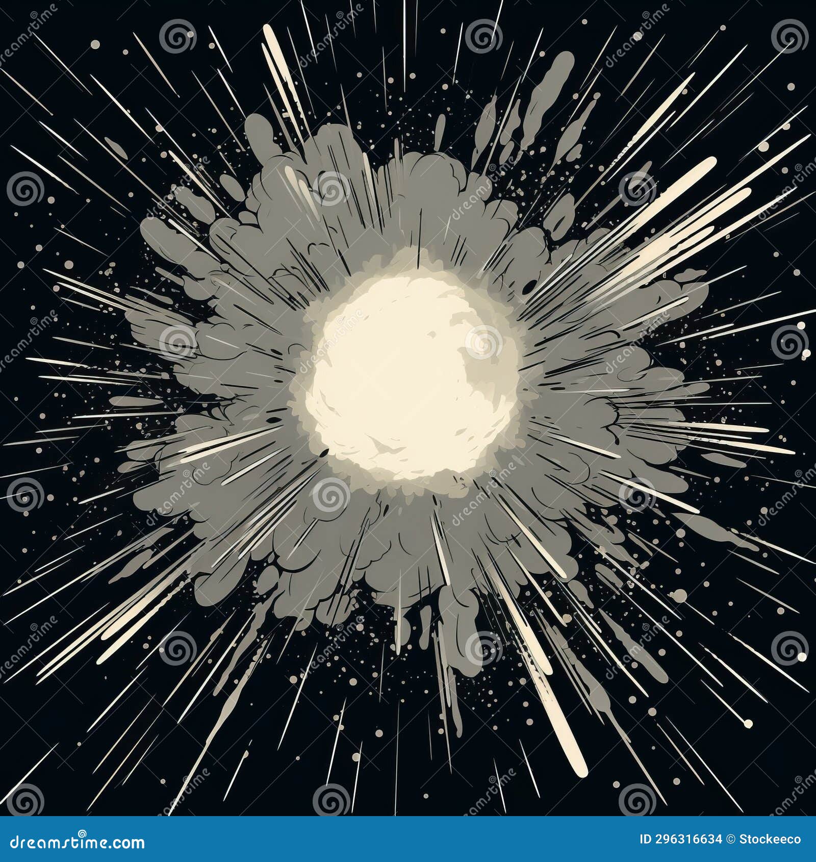 Retro Comic Book Style Space Blast Explosion Vector Illustration Stock ...