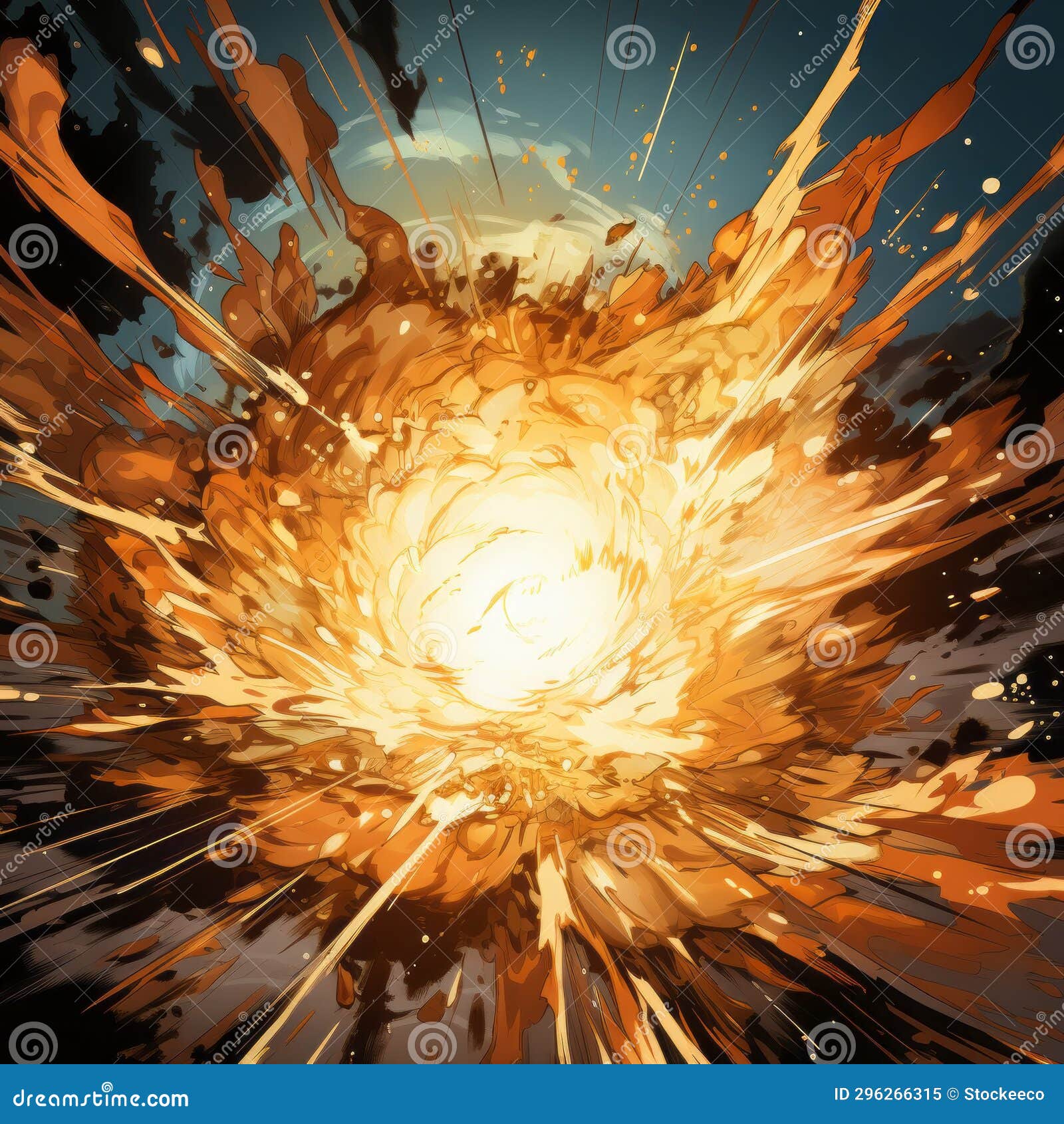 Retro Comic Book Style Supernova Explosion Art Illustration Stock ...