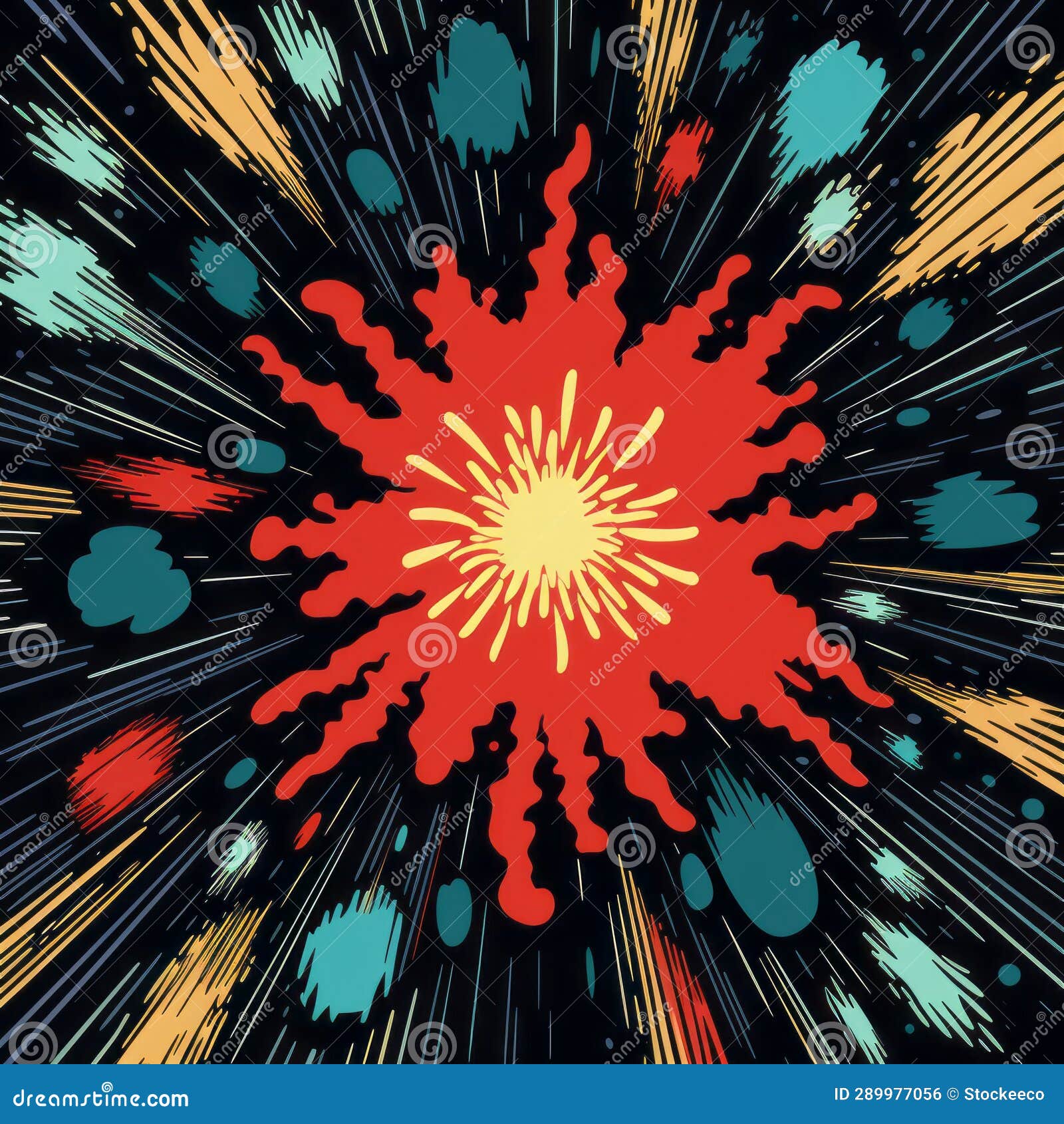 Retro Comic Book Style Supernova Explosion Artwork Stock Illustration ...