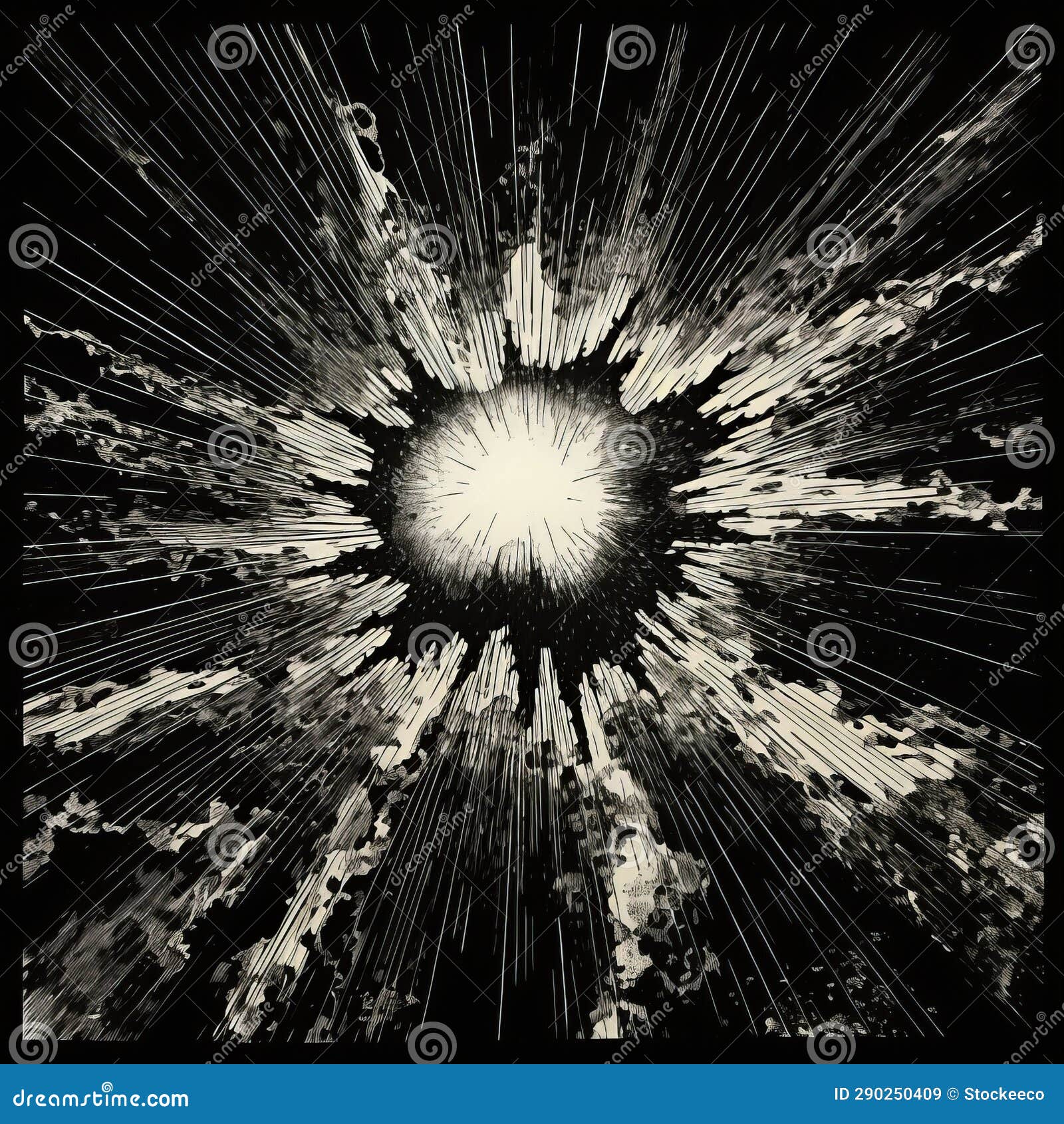 Retro Comic Book Style Supernova Explosion Artwork Stock Illustration ...