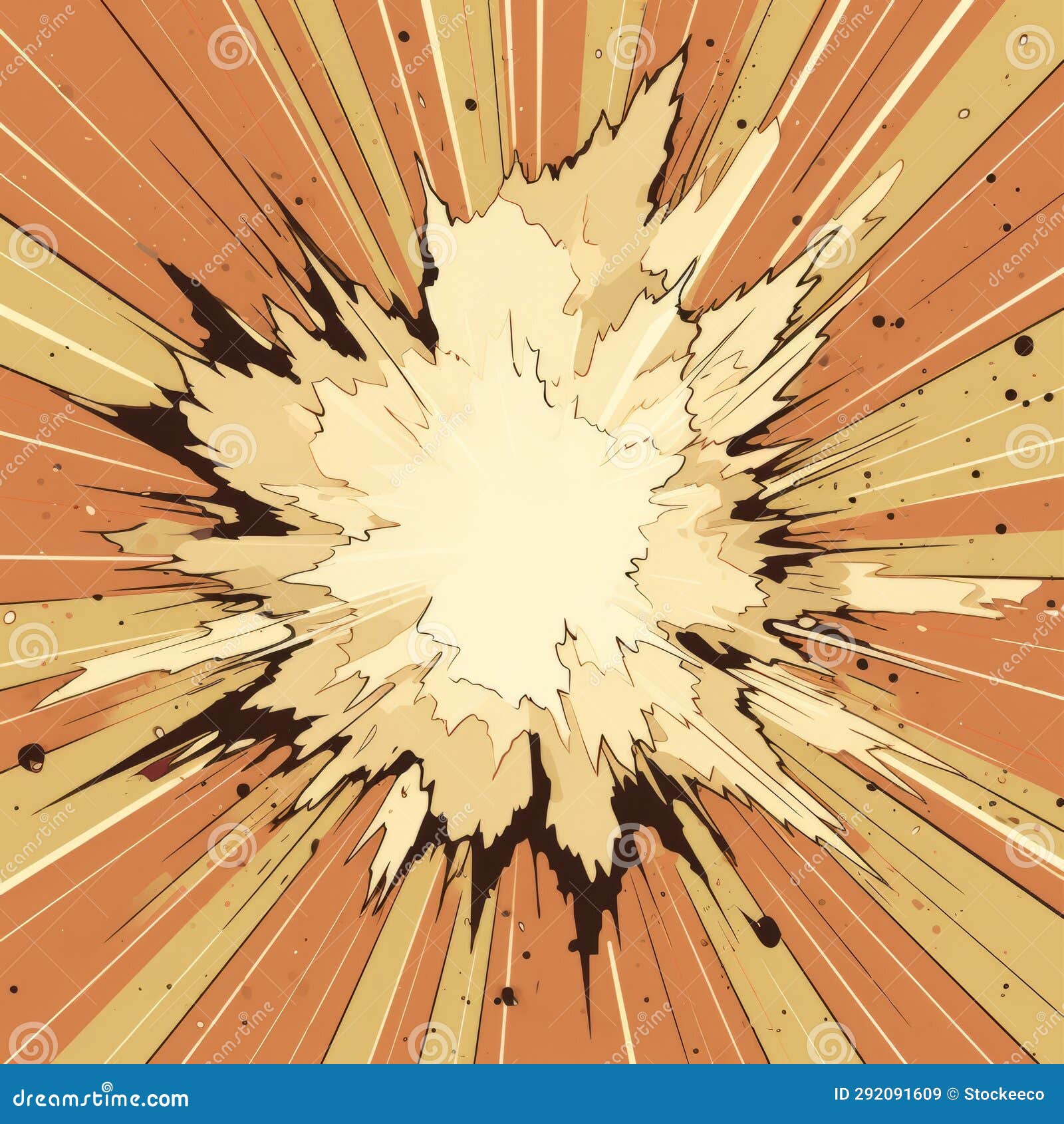 Retro Comic Book Style Supernova Explosion On Beige Background Royalty ...