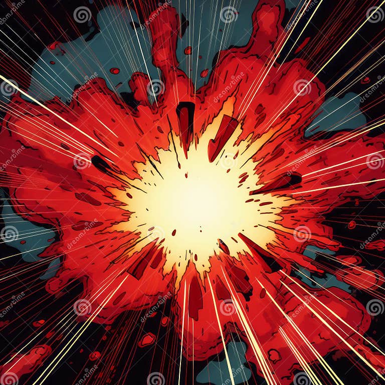 Retro Comic Book Style Supernova Explosion on Black Background Stock ...