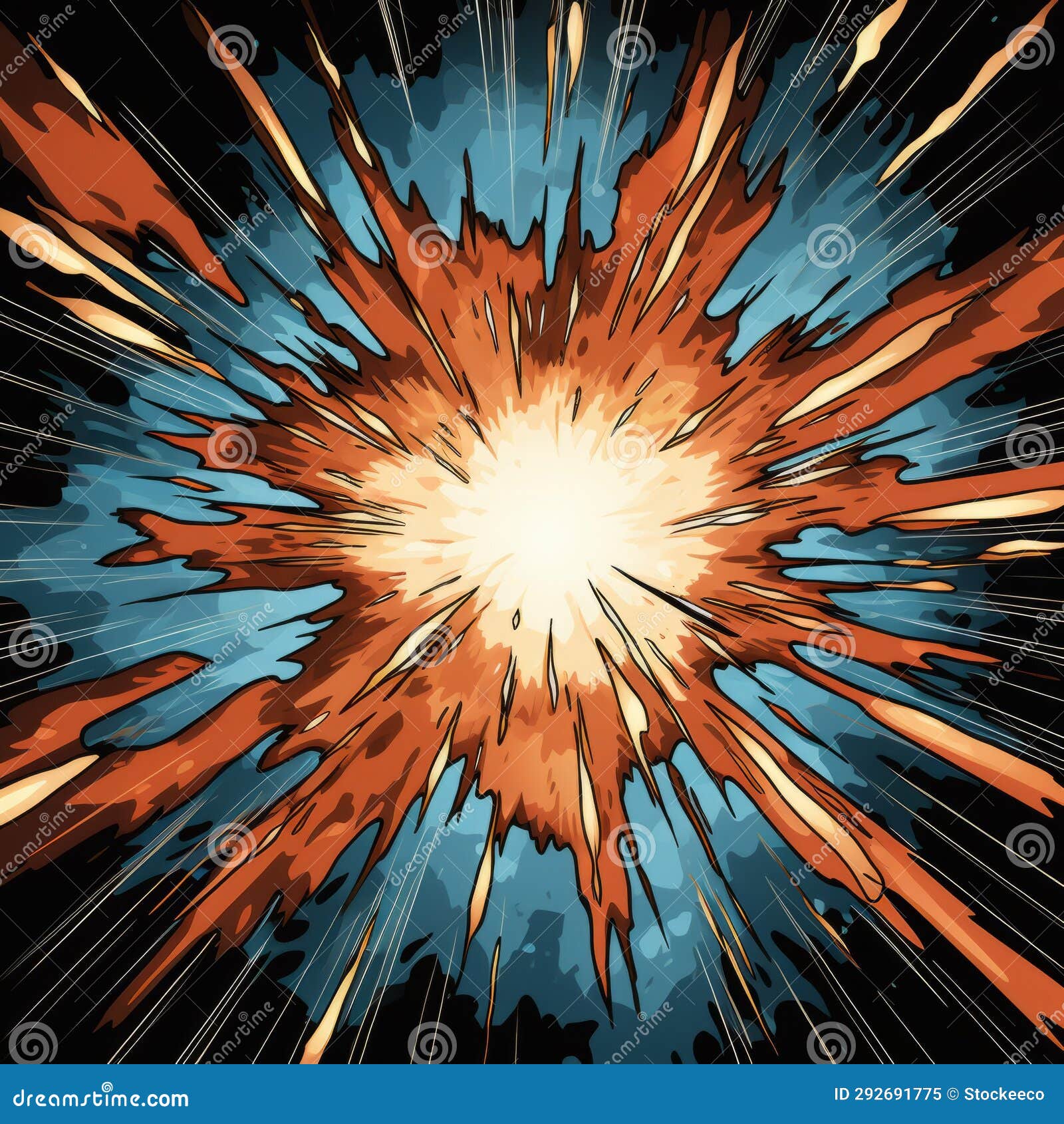Retro Comic Book Style Supernova Explosion with Flare Stock ...