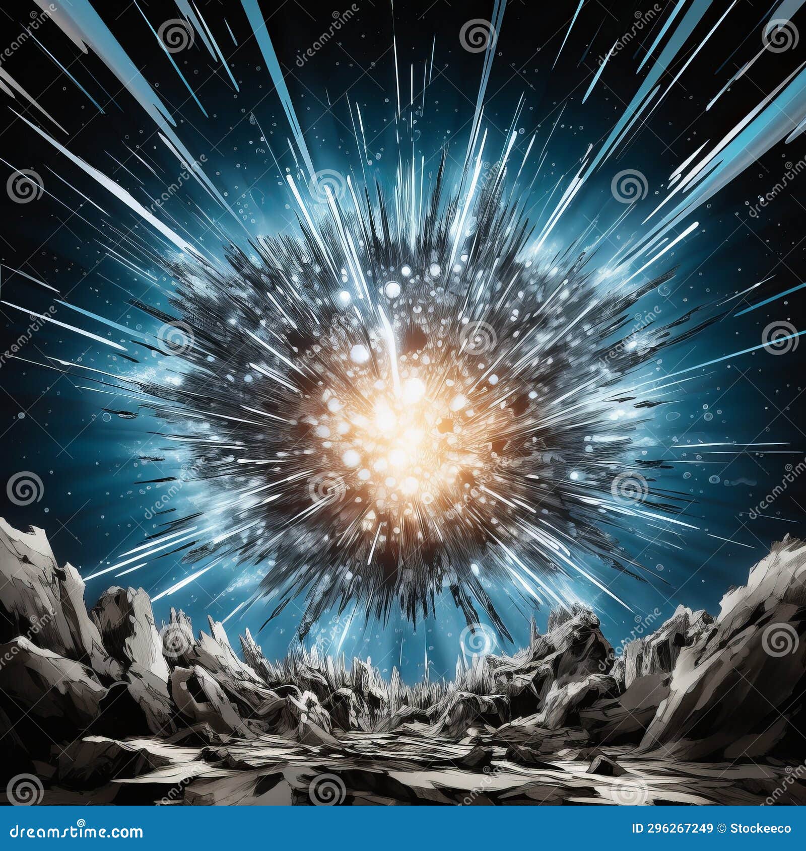 Retro Comic Book Style Supernova Explosion Illustration Stock ...