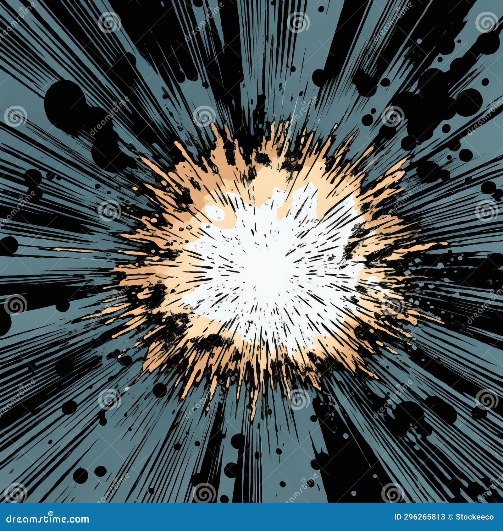 Retro Comic Book Style Supernova Explosion with Kinetic Light Burst ...