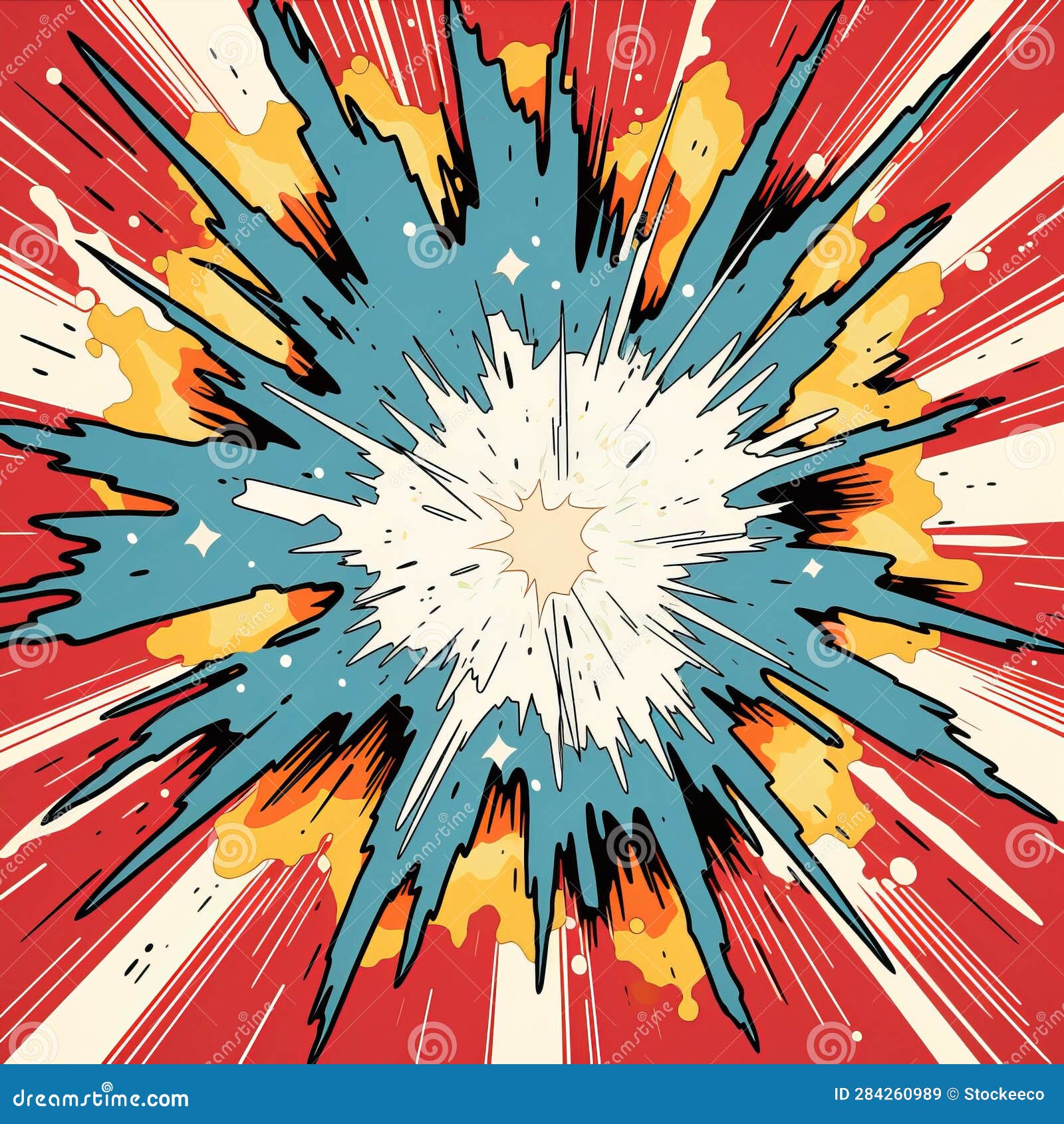 Retro Comic Book Style Supernova Explosion Pop Art Illustration Stock ...