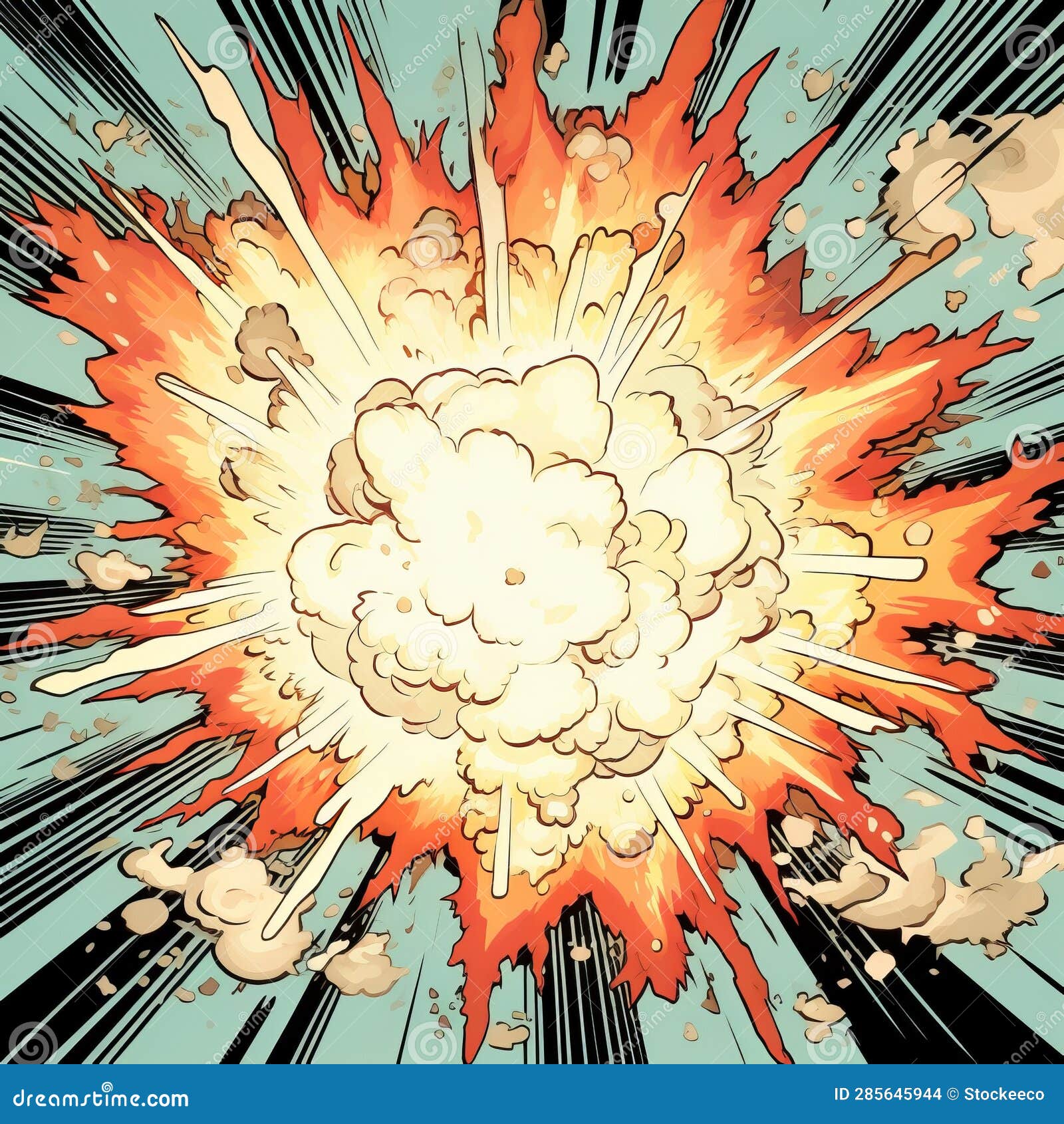 Retro Comic Book Style Supernova Explosion Poster Stock Photo - Image ...