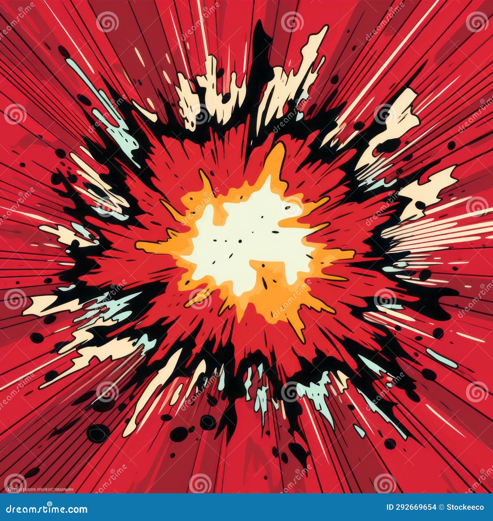 Retro Comic Book Style Supernova Explosion Vector Art Stock ...