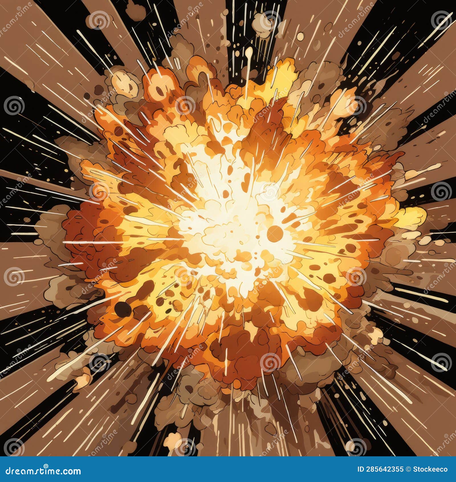 Retro Comic Book Style Supernova Explosion Vector Art Stock ...