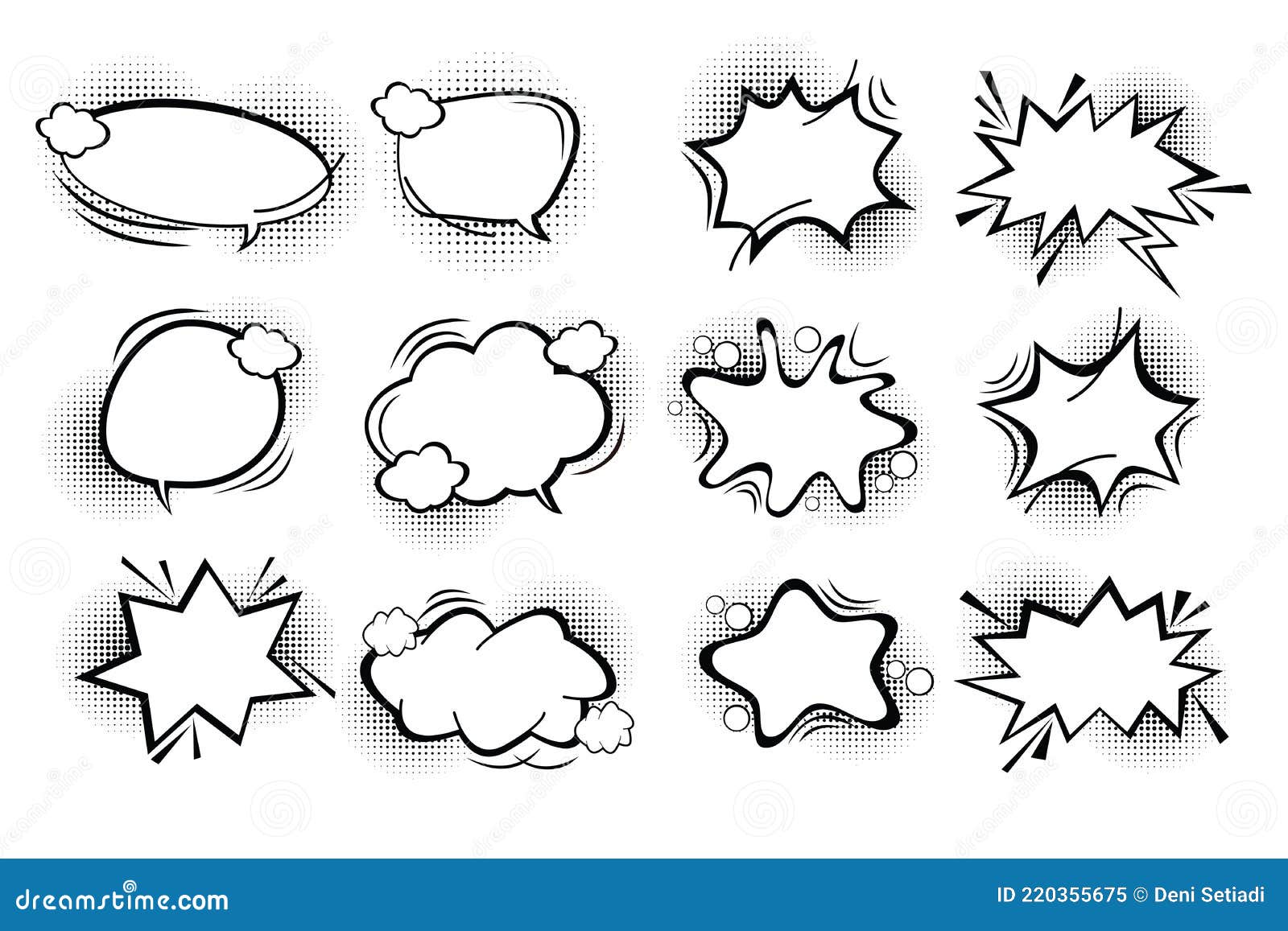 Retro Comic Bubbles Vector Illustration Stock Vector - Illustration of ...